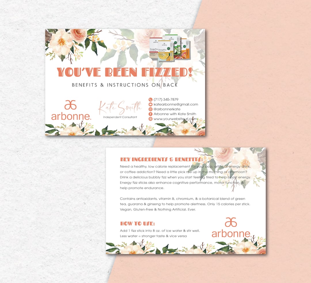 Arbonne Fizz Cards, "you've Been Fizzed" Sample Card, Fizz Card Arbonne ...