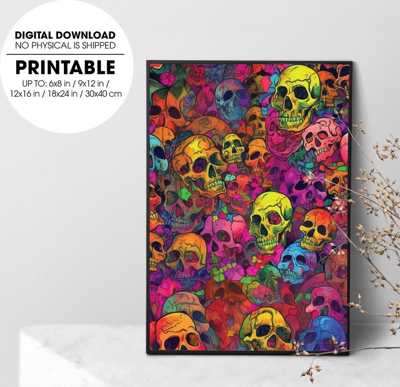 100 Skull and Roses Poster Horror Gift Poster Messed up - Etsy