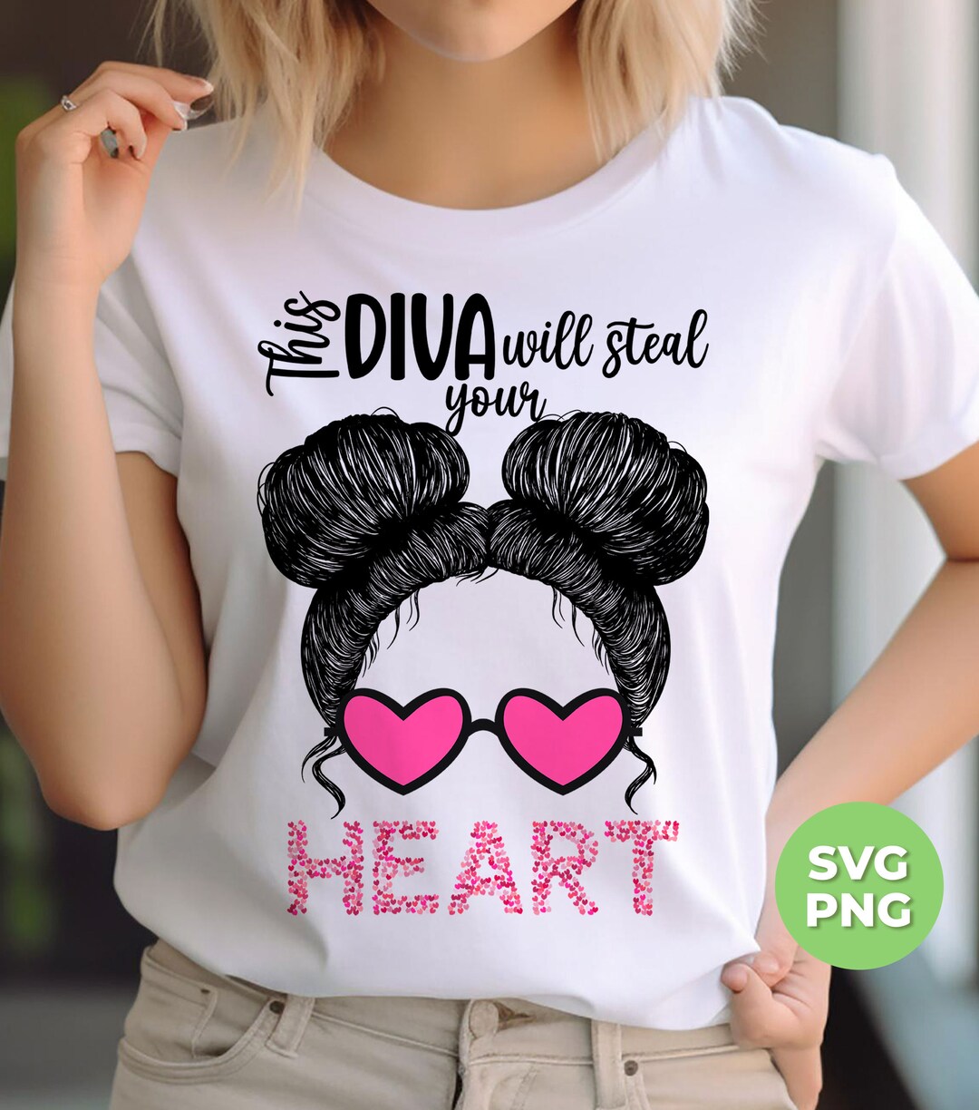 This Diva Will Steal Your Heart, Love This Messy Bun Hair, Gift for Him ...