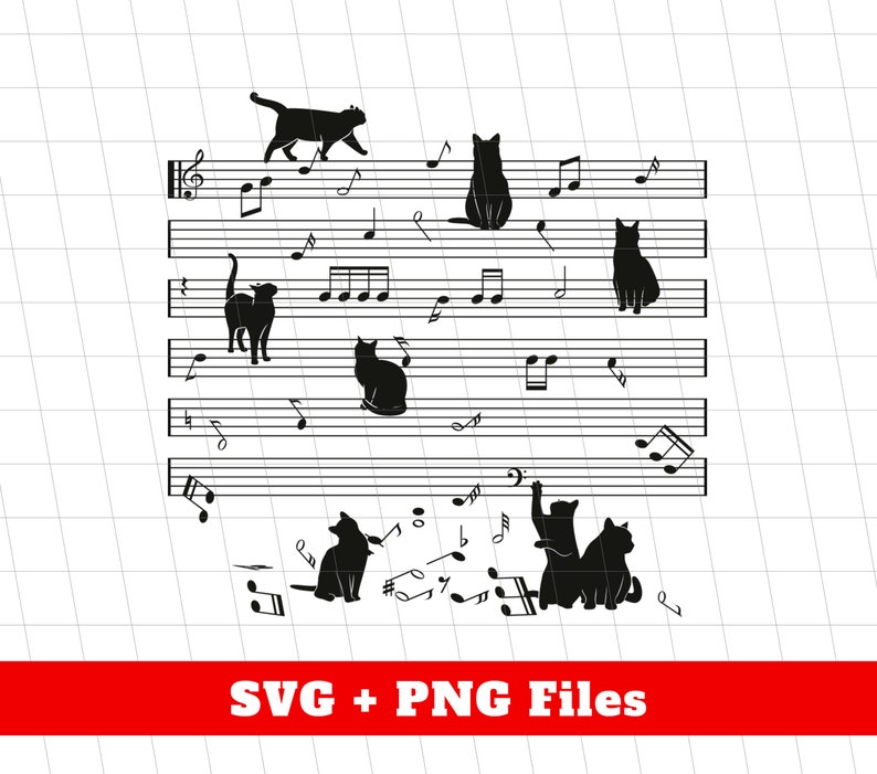 Cat Funny Music Note Png, Party Lover Png, Black Cat Love Music Png ...