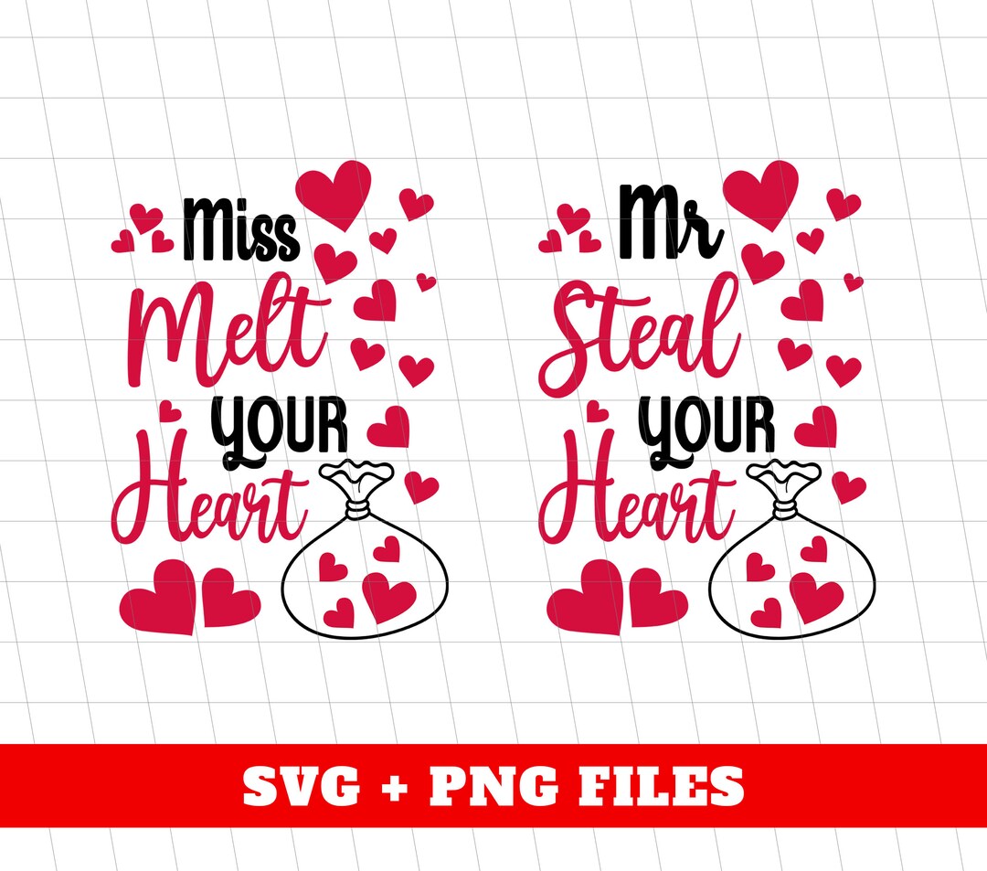 Miss Melt Your Heart Mr Steal Your Heart Heart Bag Valentines T