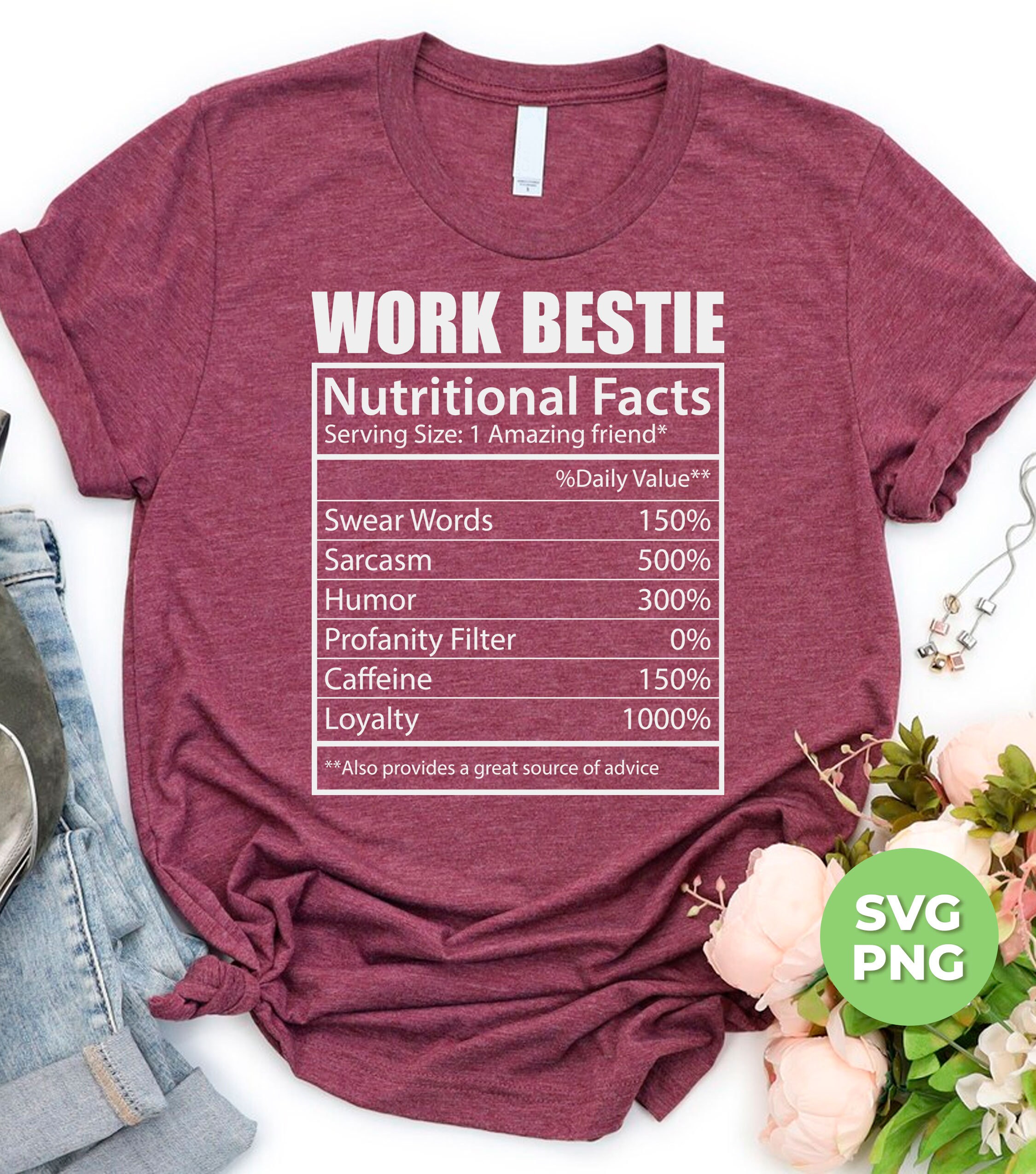 Work Bestie Svg Nutritional Facts Svg Bestie Nutrition Svg Love Work
