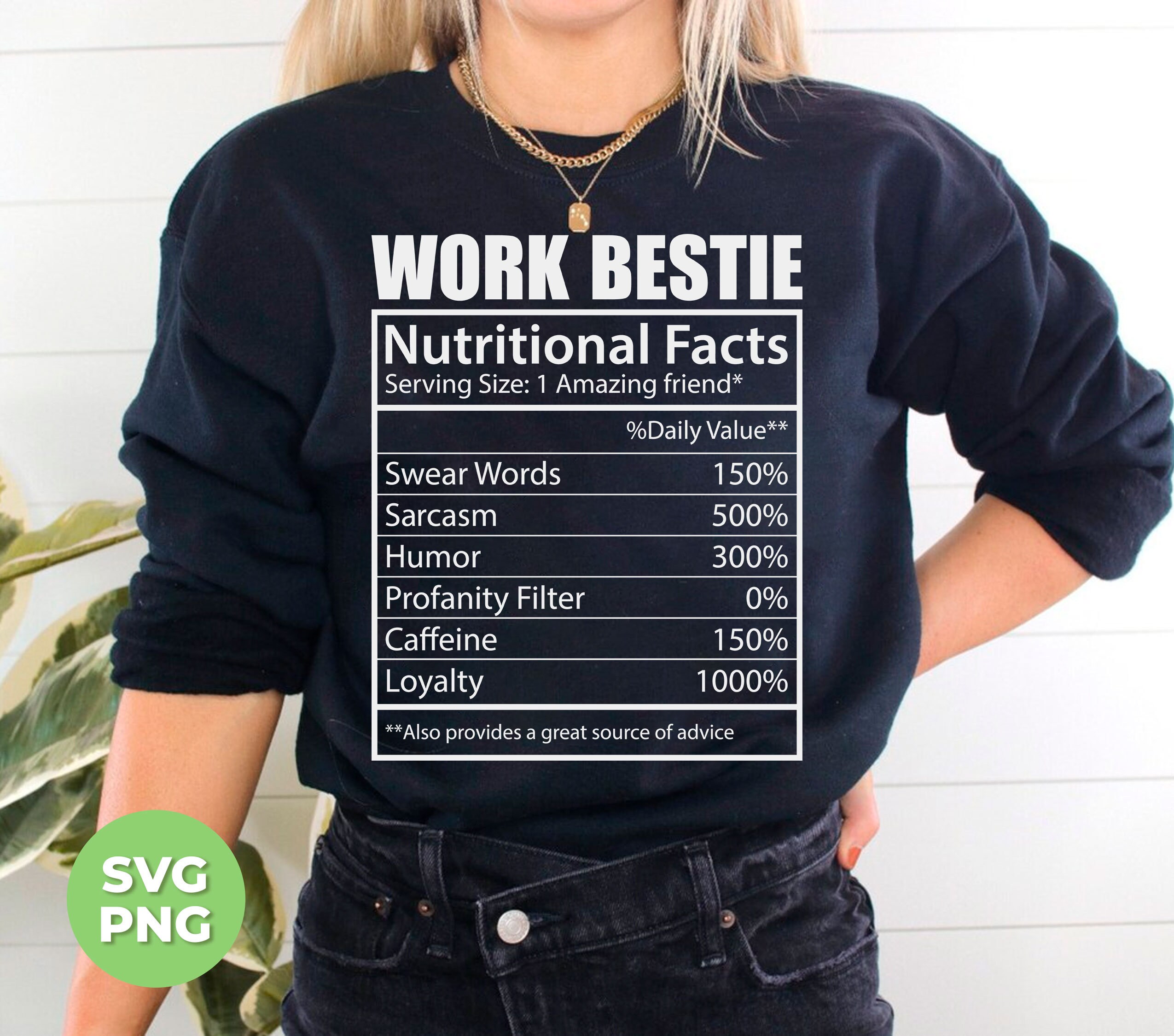 Work Bestie Svg Nutritional Facts Svg Bestie Nutrition Svg Love Work