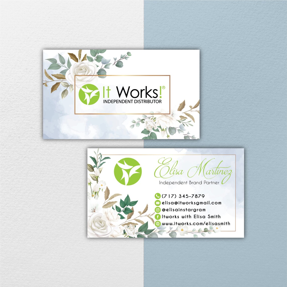 Floral It Works Business Cards, Digital File, Personalized It Works ...