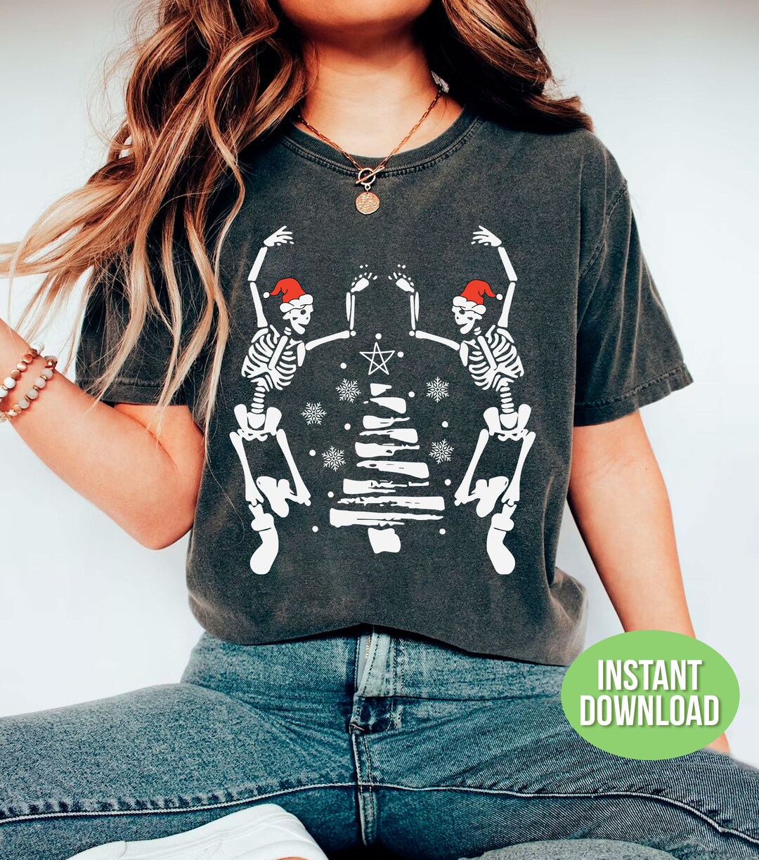 Skeleton Christmas, Dancing Skeleton Svg, Xmas Tree Svg, Snow Falling ...