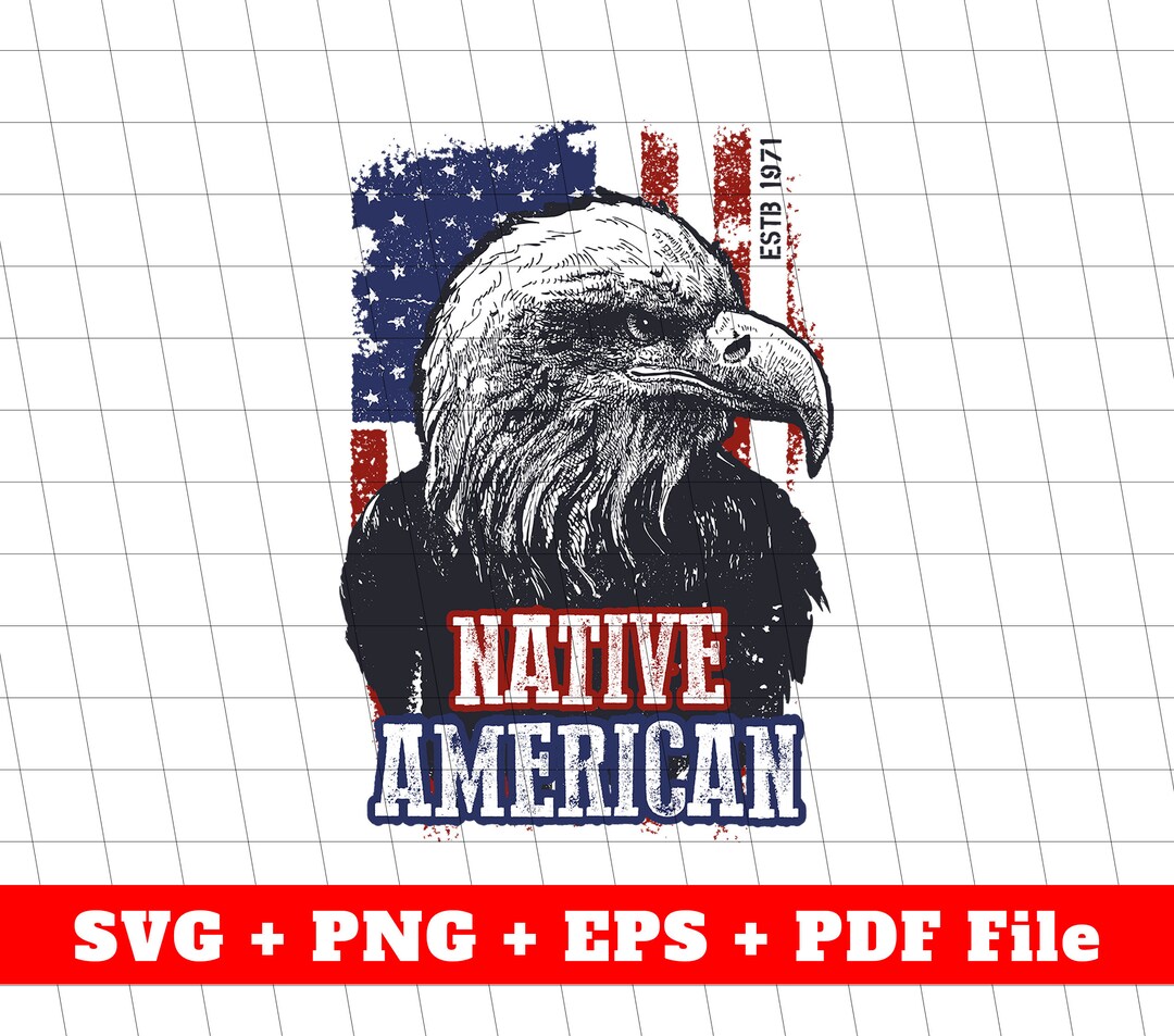 Native American Svg, American Eagle Svg, Cool Eagle Svg, American Flag ...