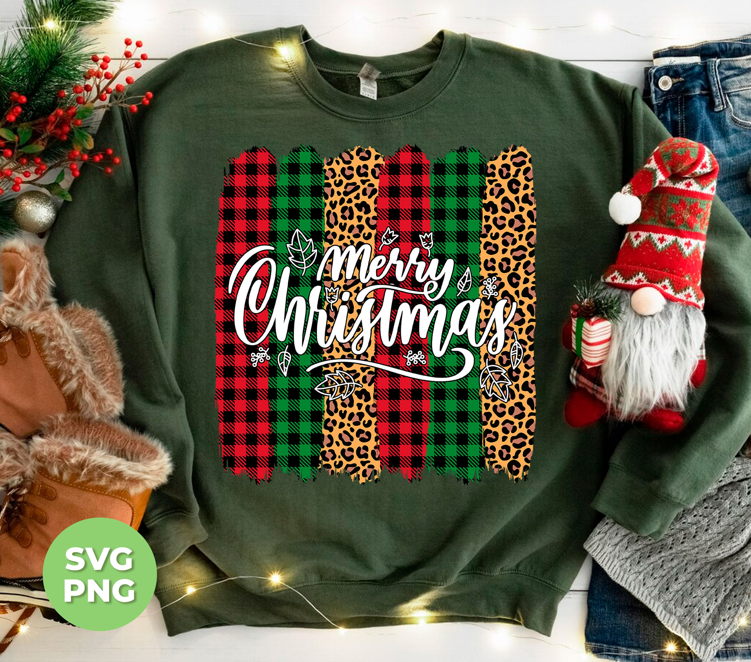 Plaid Pattern Svg, Retro Christmas Svg, Leopard Christmas Svg, Merry ...