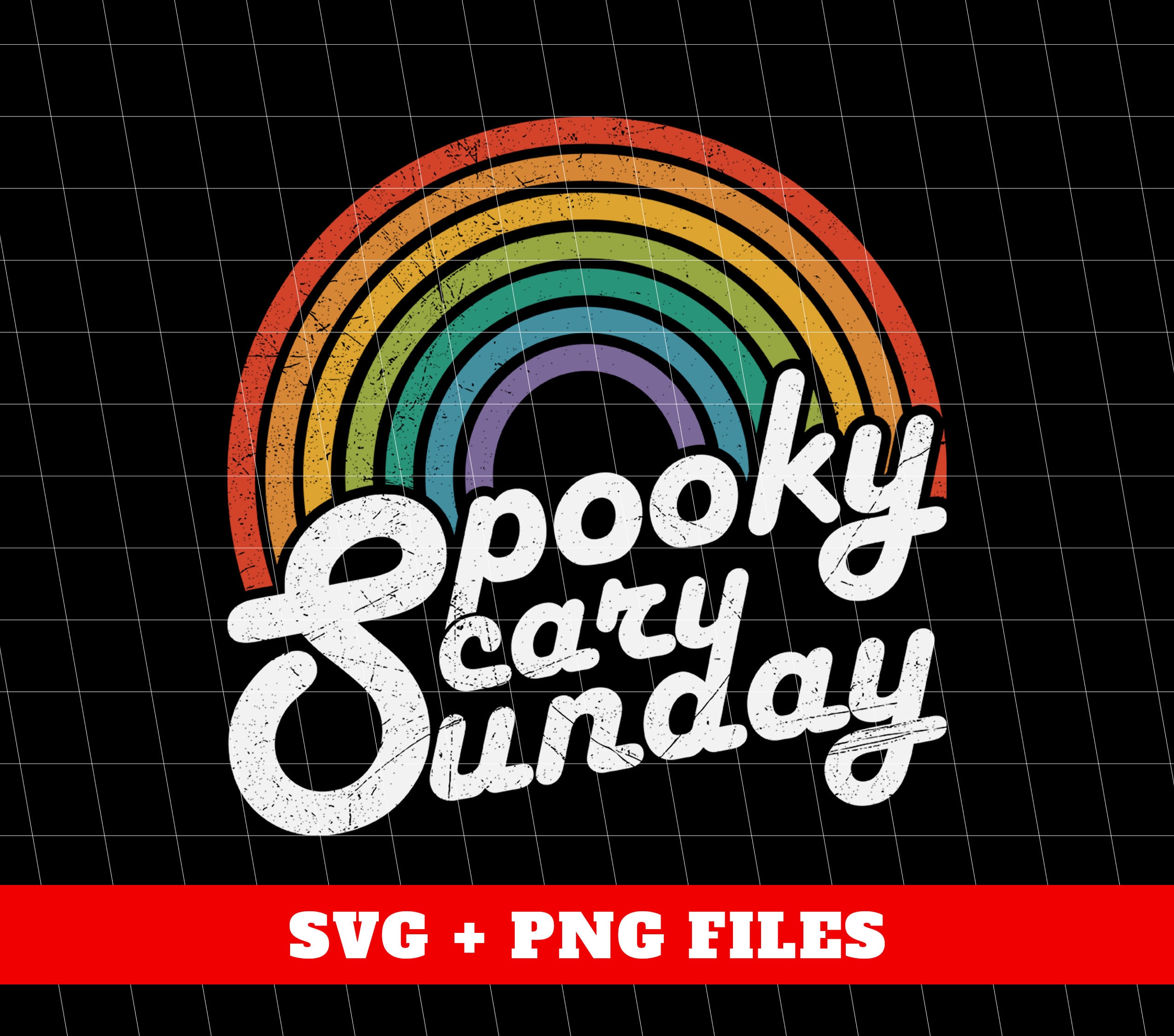 Spooky Svg, Scary Svg, Sunday Svg, Rainbow Spooky Svg, Retro Scary Svg ...