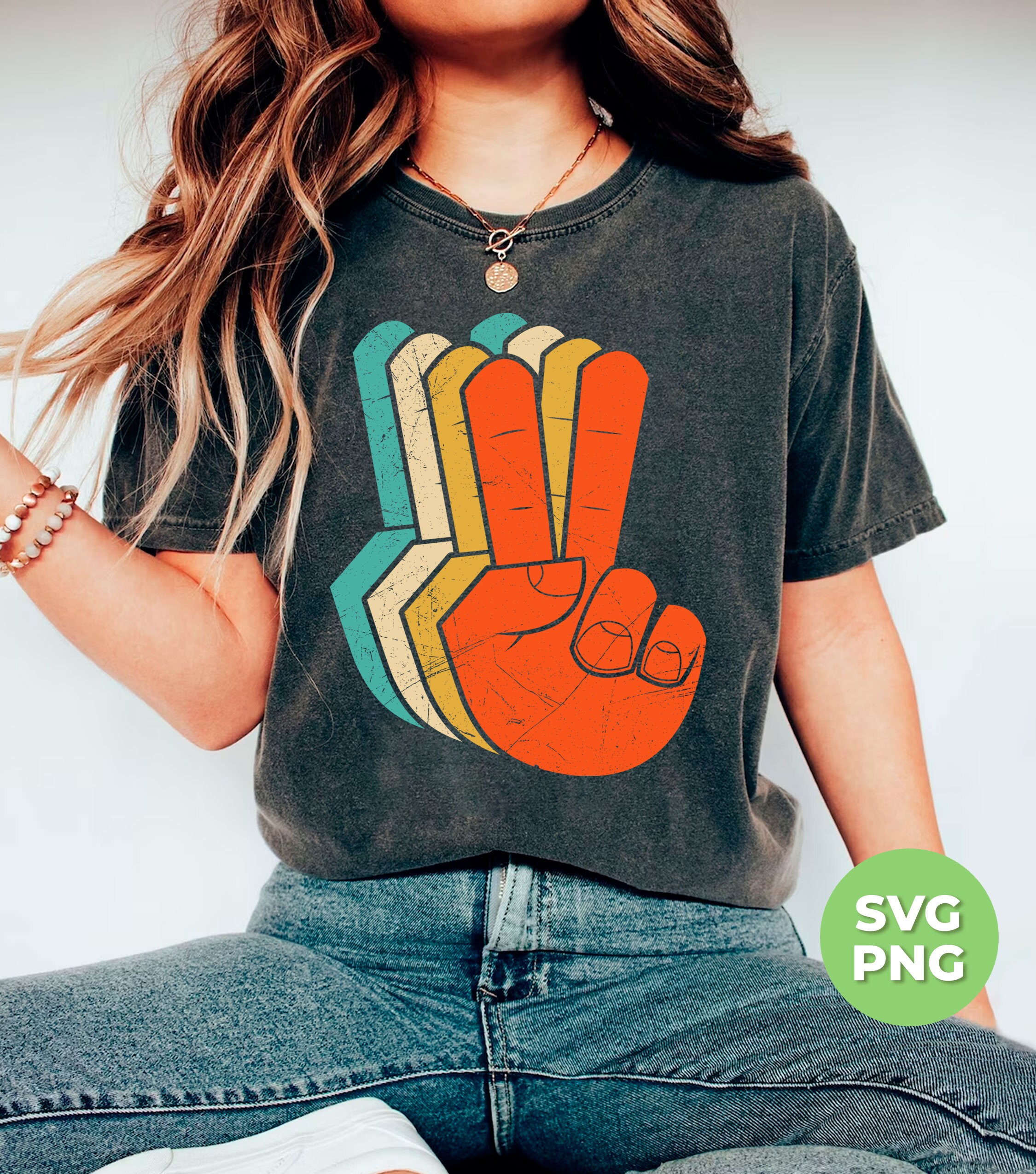Peace Sign Svg Retro Peace Sign Svg Love Peace Svg Say Hi - Etsy
