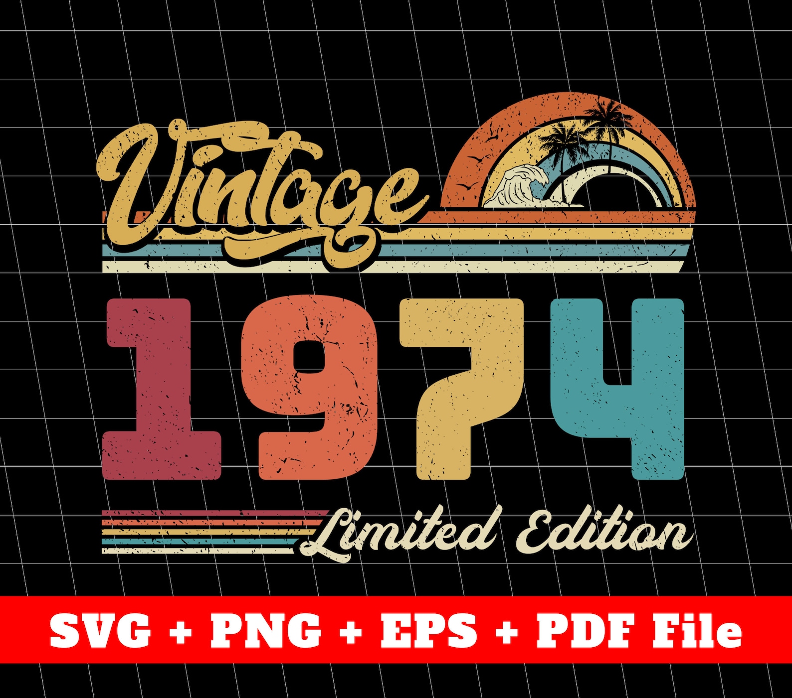 Gift for 1974 Svg, 1974 Vintage Svg, Vintage 1974 Gift Svg, 1974 Png ...