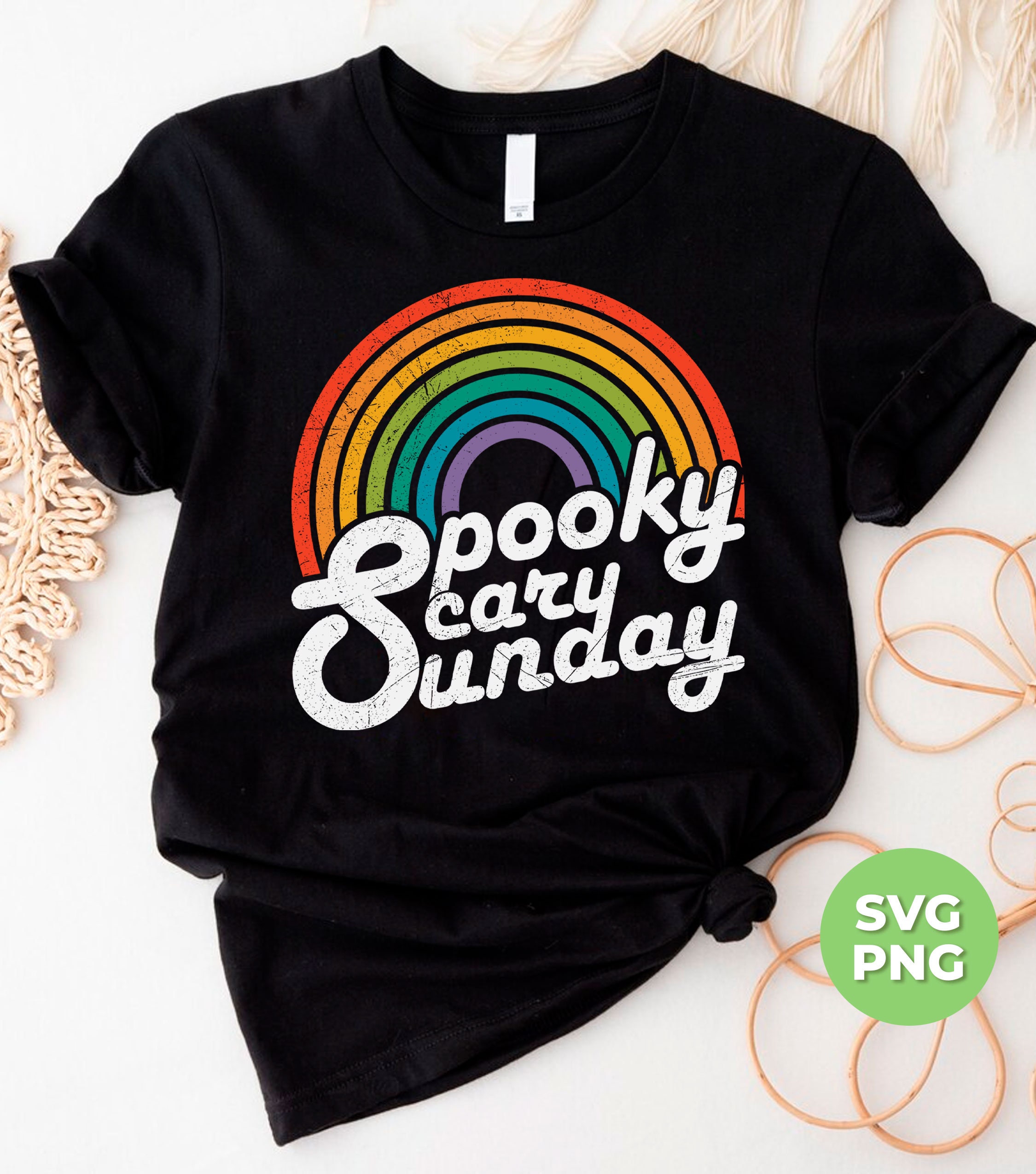Spooky Svg, Scary Svg, Sunday Svg, Rainbow Spooky Svg, Retro Scary Svg ...