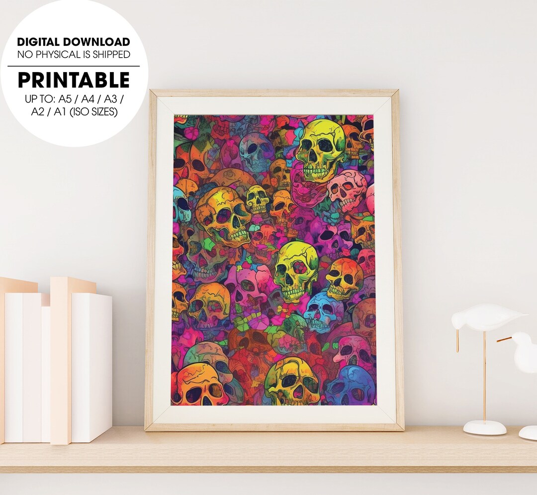 100 Skull and Roses Poster Horror Gift Poster Messed up - Etsy