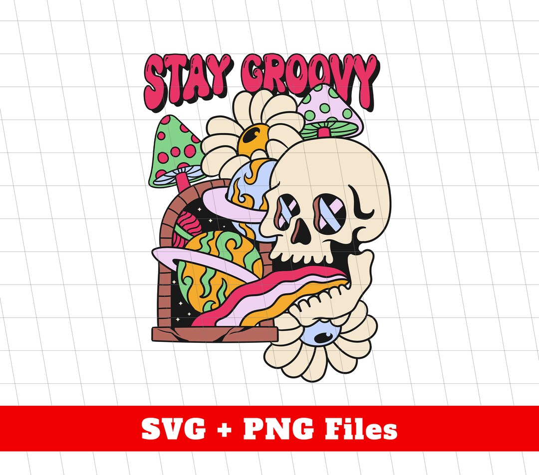 Stay Groovy Svg, Psychology Skull Svg, Groovy Skull Svg, Groovy ...