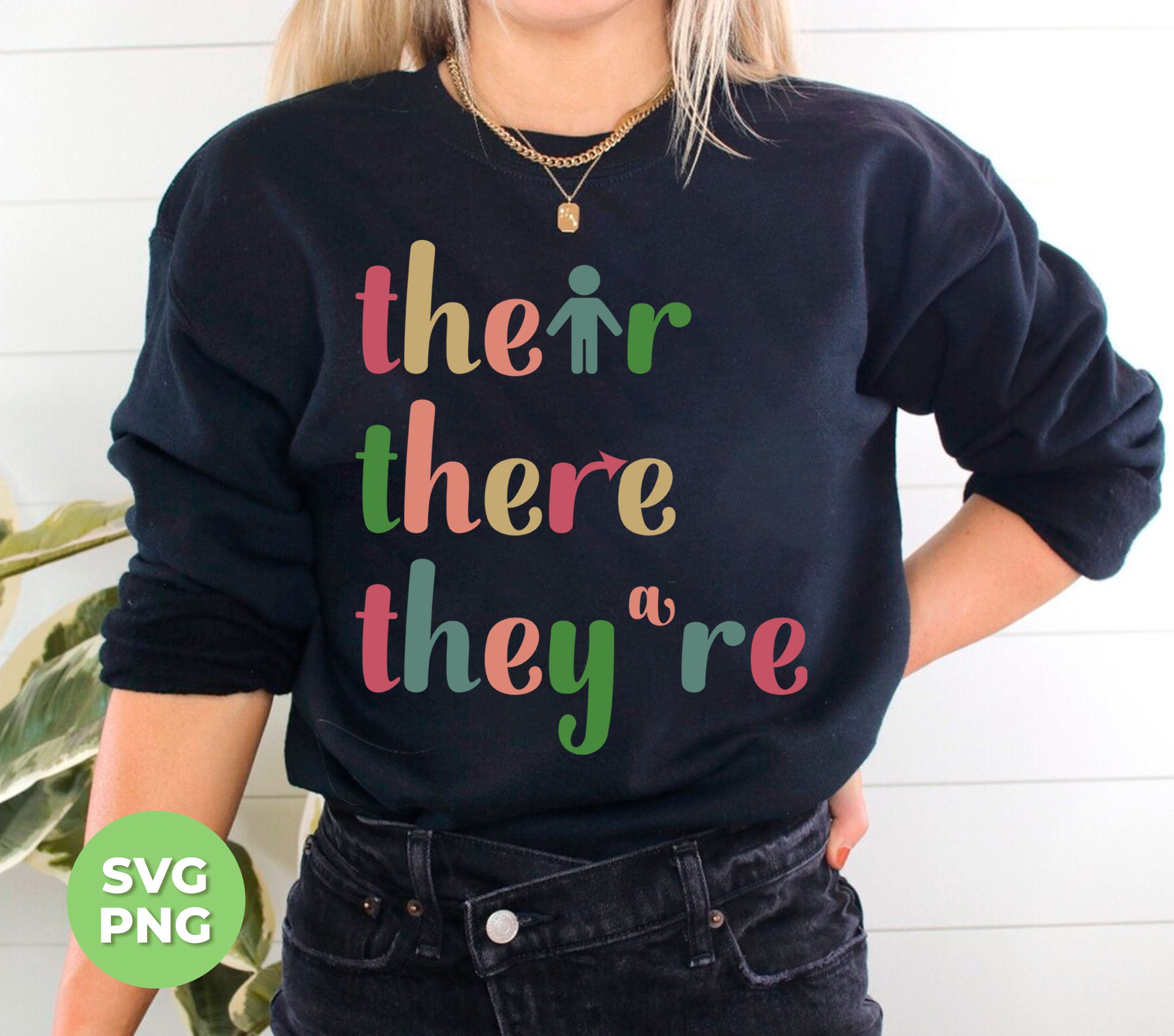 Their There They're, English Grammar Svg, Grammar Teacher Svg, Funny ...