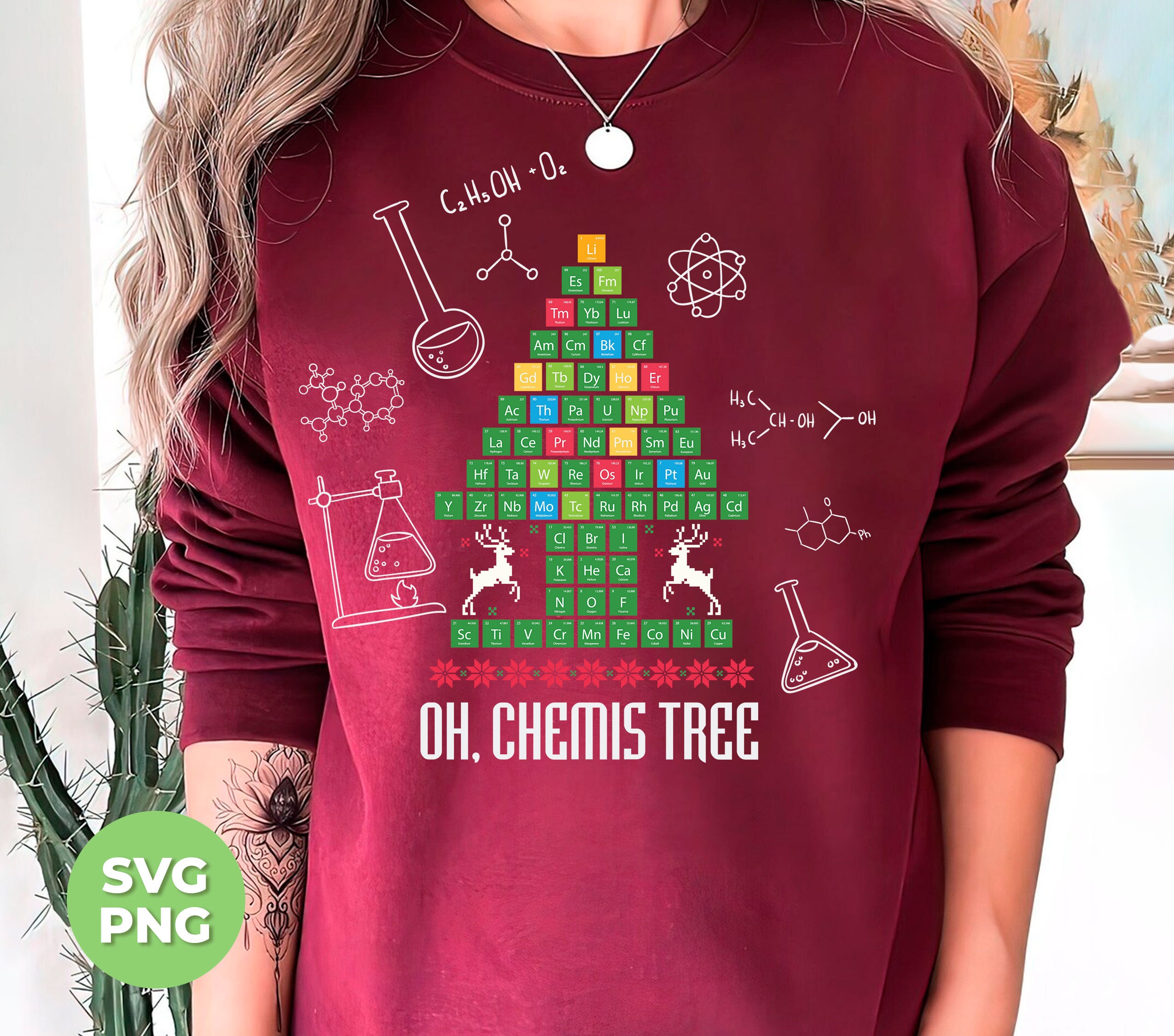 Oh Christmas Svg, Chemis-tree, Chemical Xmas Svg, Chemical Board Svg ...