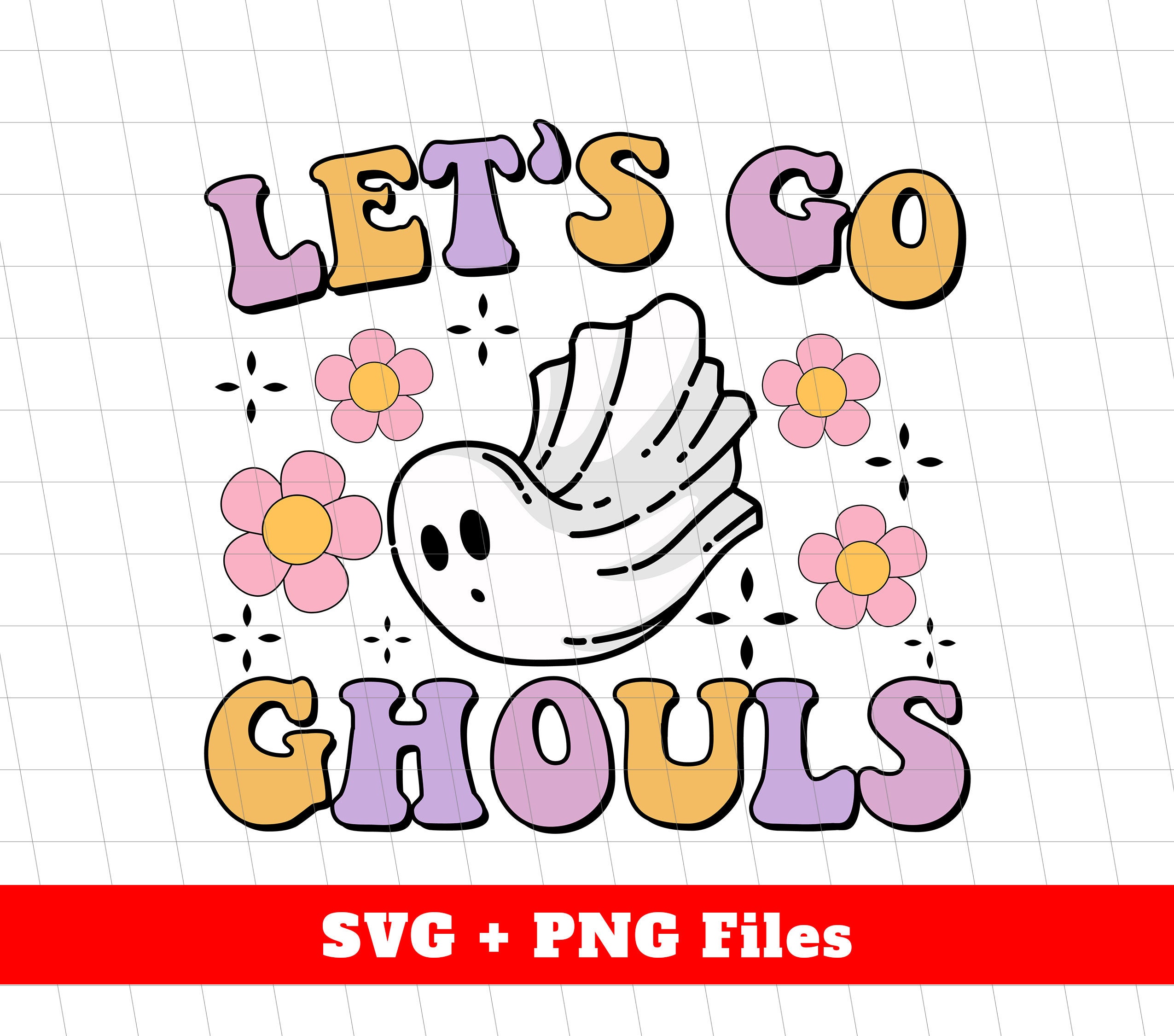 Let's Go Ghouls Svg Flying Boo Svg Cute Ghouls Halloween - Etsy