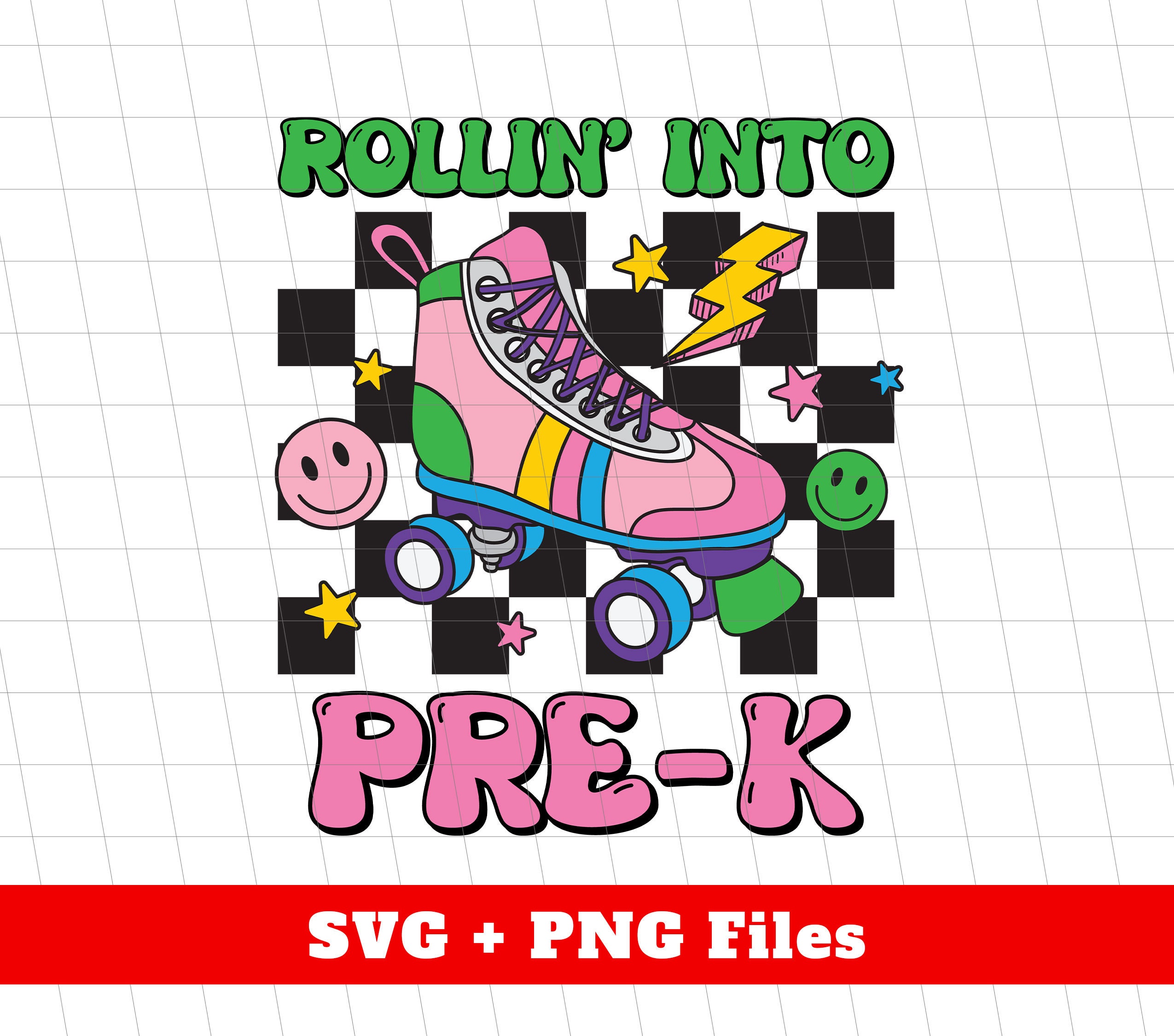 Rolling Into Pre K Svg, Cute Roller Skaters Svg, Back to School Svg ...