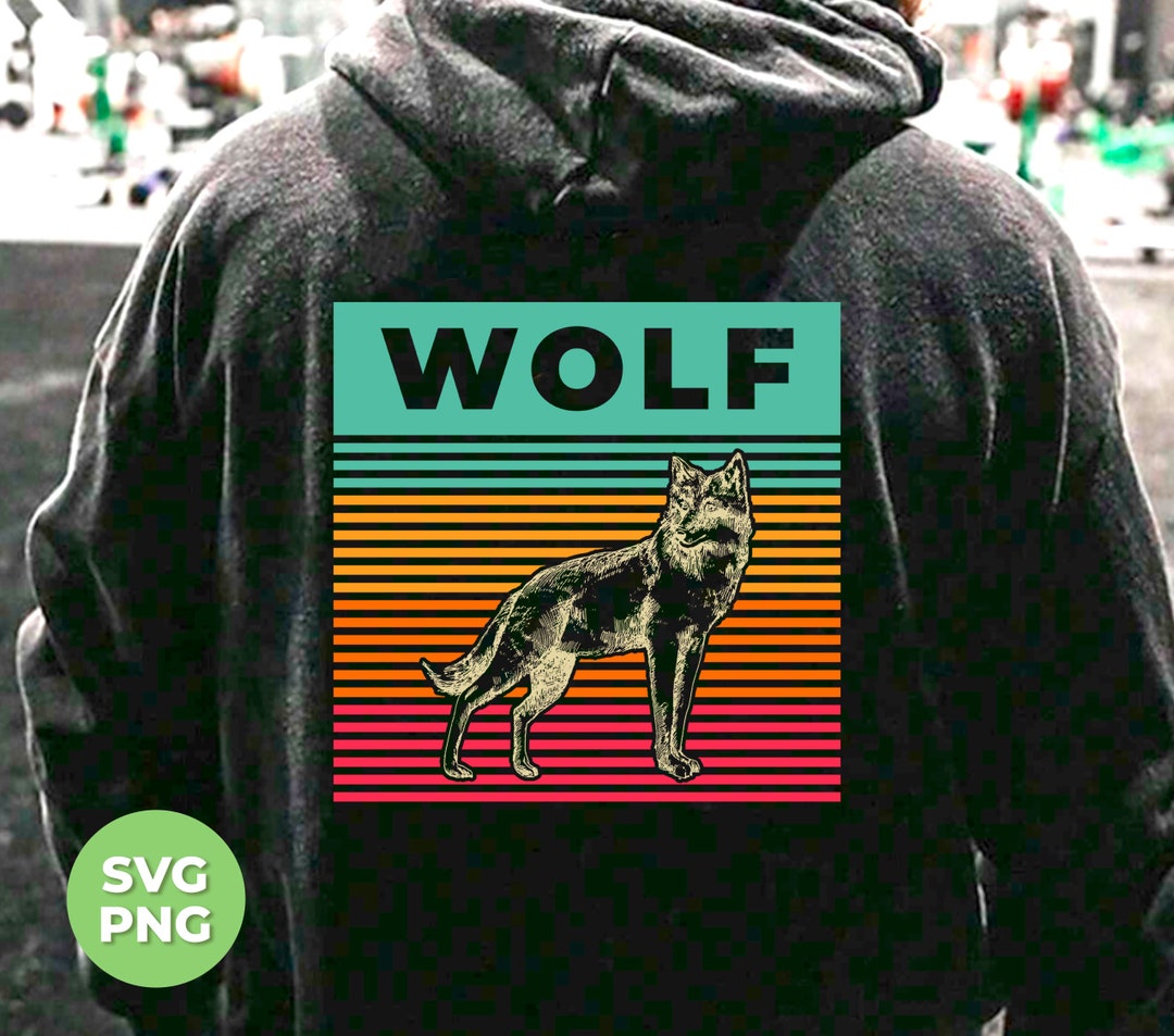 Retro Wolf Svg, Love Wolf Svg, Wolf Silhouette Svg, Wolf Lover Svg ...