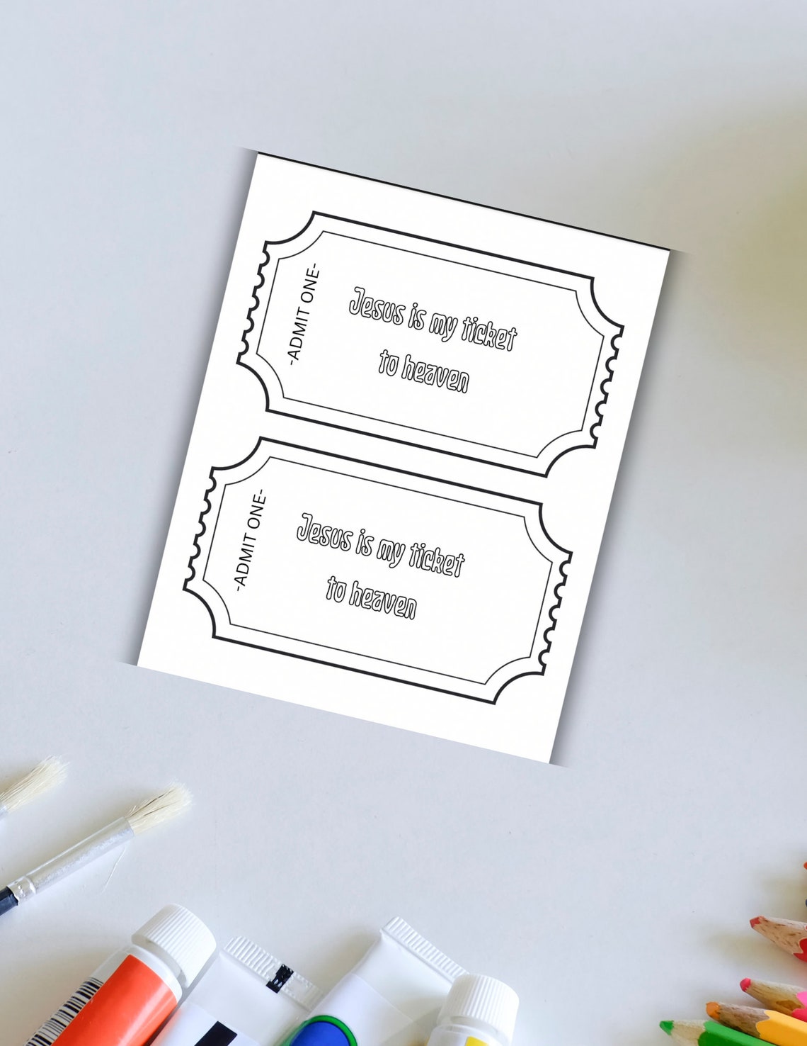 Jesus is My Ticket to Heaven Ticket Template - Etsy