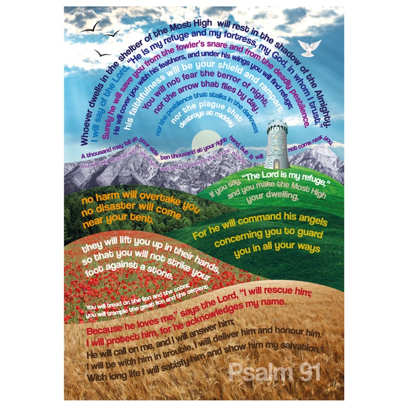 Psalm 91 Poster A3 Size - Etsy