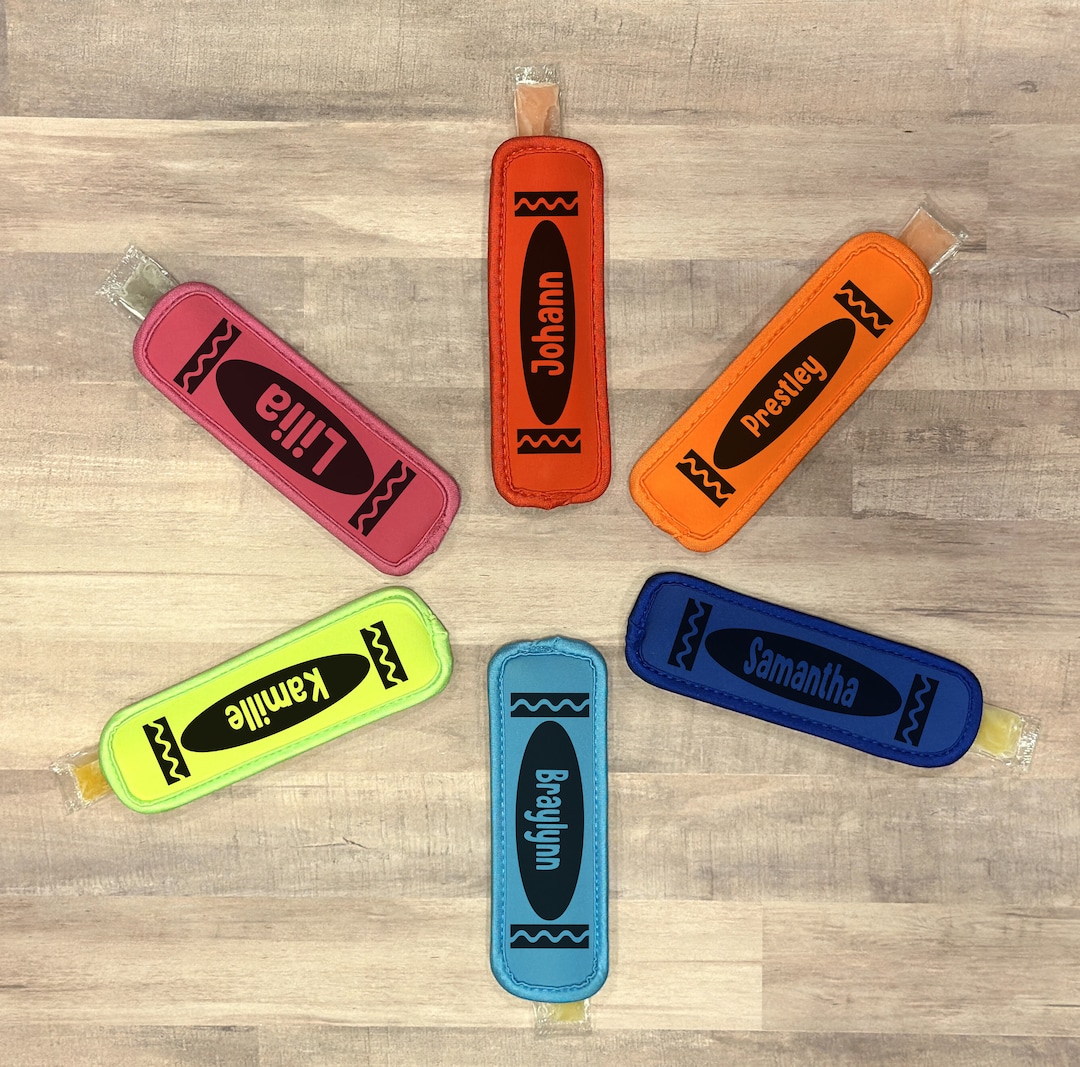 Personalize Crayon Popsicle Holder Sleeve•custom Ice Pop•class Party ...