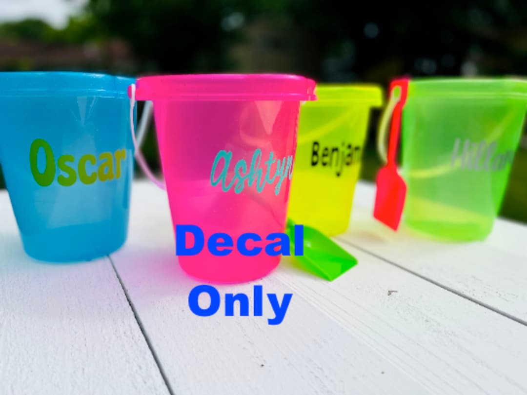 DIY Personalized Beach Bucket Decal•sand Pail Label•beach Pail Decal ...