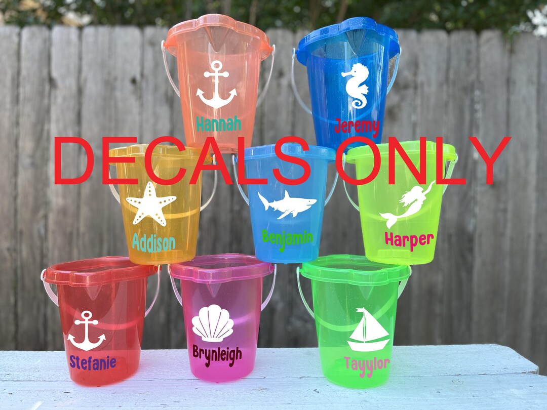 Decals for Personalized Kids Beach Bucket•custom Sand Beach Bucket Pail ...