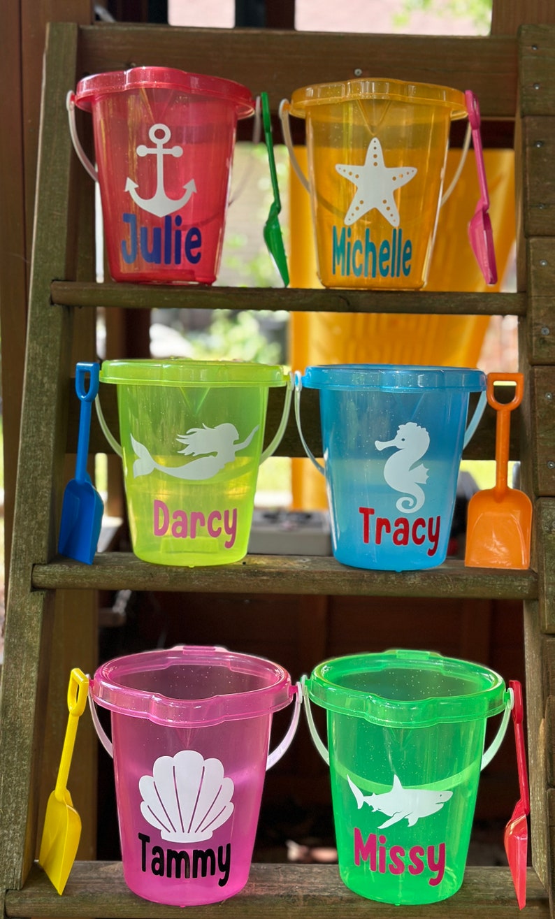 Personalized Kids Beach Buckets•custom Sand Buckets•beach Pail and ...