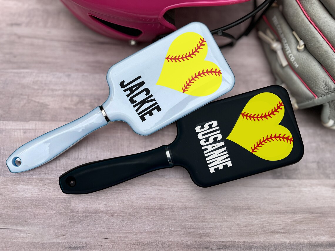 Personalized Softball Hairbrush•softball Team Gifts•softball Gift ...