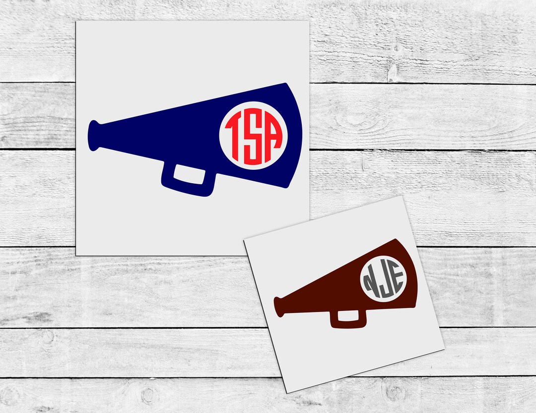Monogram Cheer Decal•megaphone Car Decal•cheer Mom Decal•cheer Vinyl ...