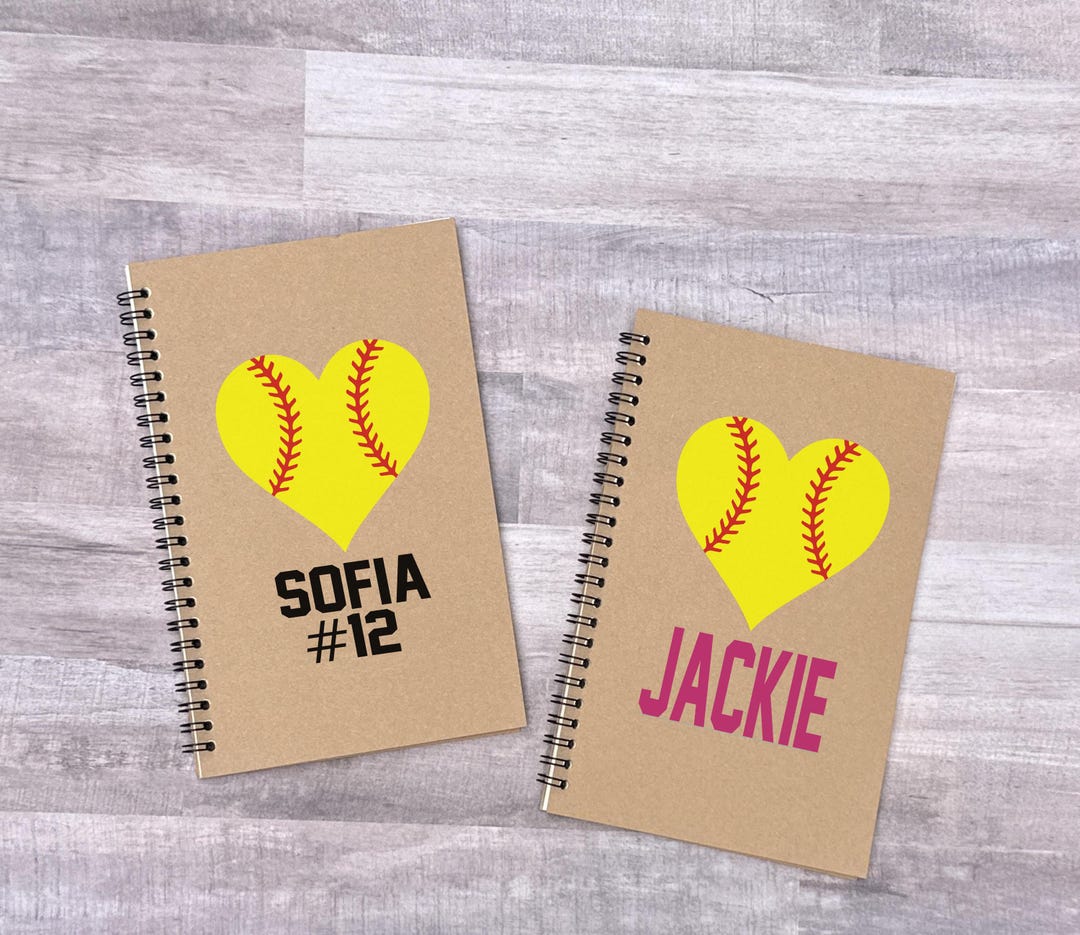 Personalized Softball Notebook•softball Sketchpad•softball Team Gift ...