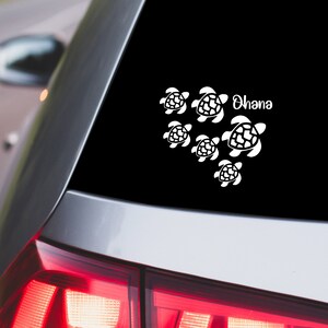 Sea Turtle Family Car Decal•honu Decal•ohana Decal•oahu Car Decal•sea ...