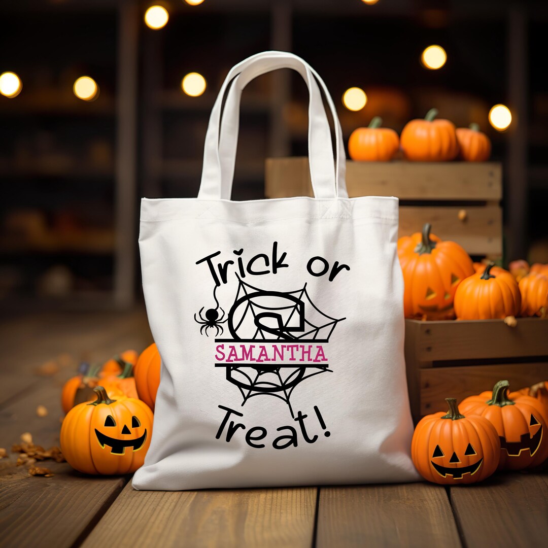 Personalized Trick or Treat Bag•kids Halloween Treat Bag•halloween ...