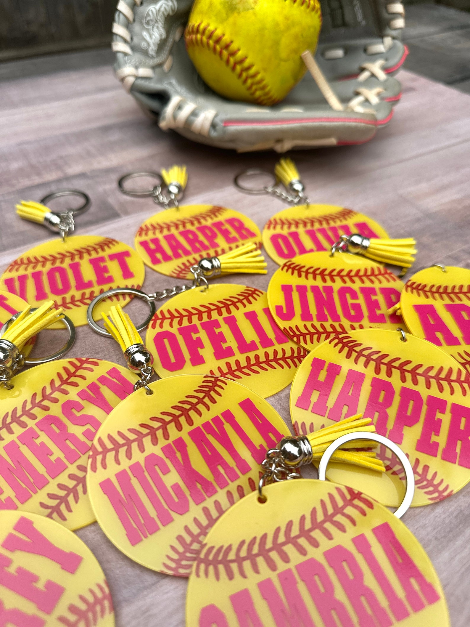 Personalized Softball Team Keychain•kid Team Backpack Number Tag ...