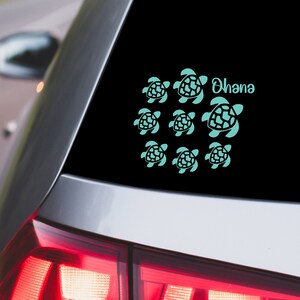 Sea Turtle Family Car Decal•honu Decal•ohana Decal•oahu Car Decal•sea ...