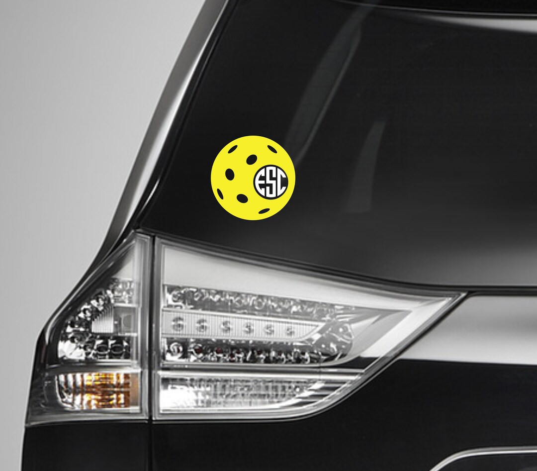 Pickleball Monogram Car Decal•pickleball Sticker•pickle Ball Car Decal ...