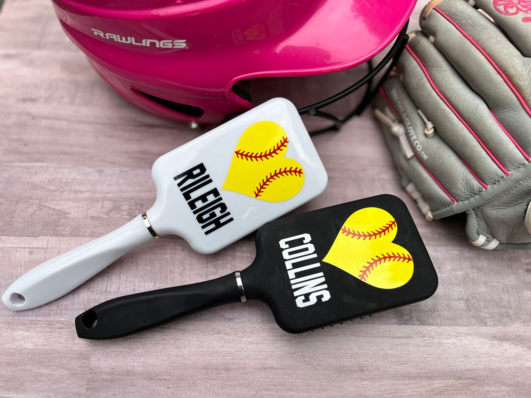 Personalized Softball Hairbrush•softball Team Gifts•softball Gift ...