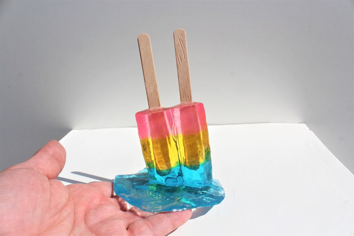 Resin Twin Popsicle Double Stick Melting Colorful Sucker - Etsy Canada