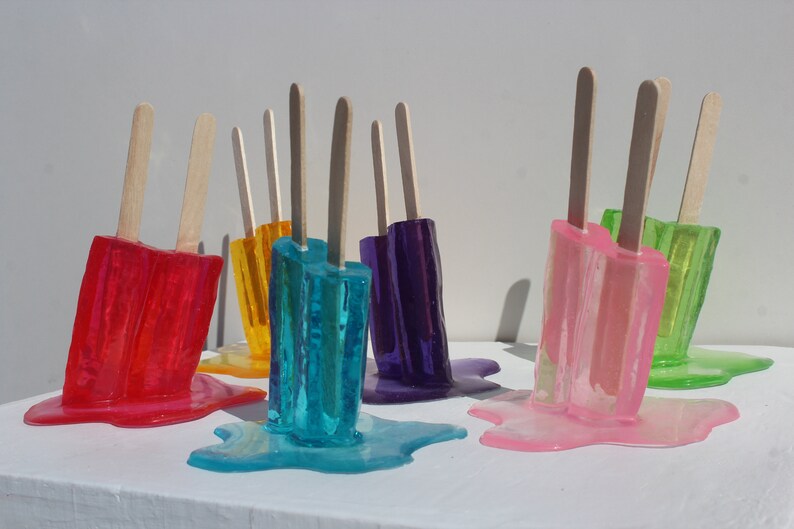 Resin Twin Popsicle Double Stick Melting Sucker Sculptures - Etsy