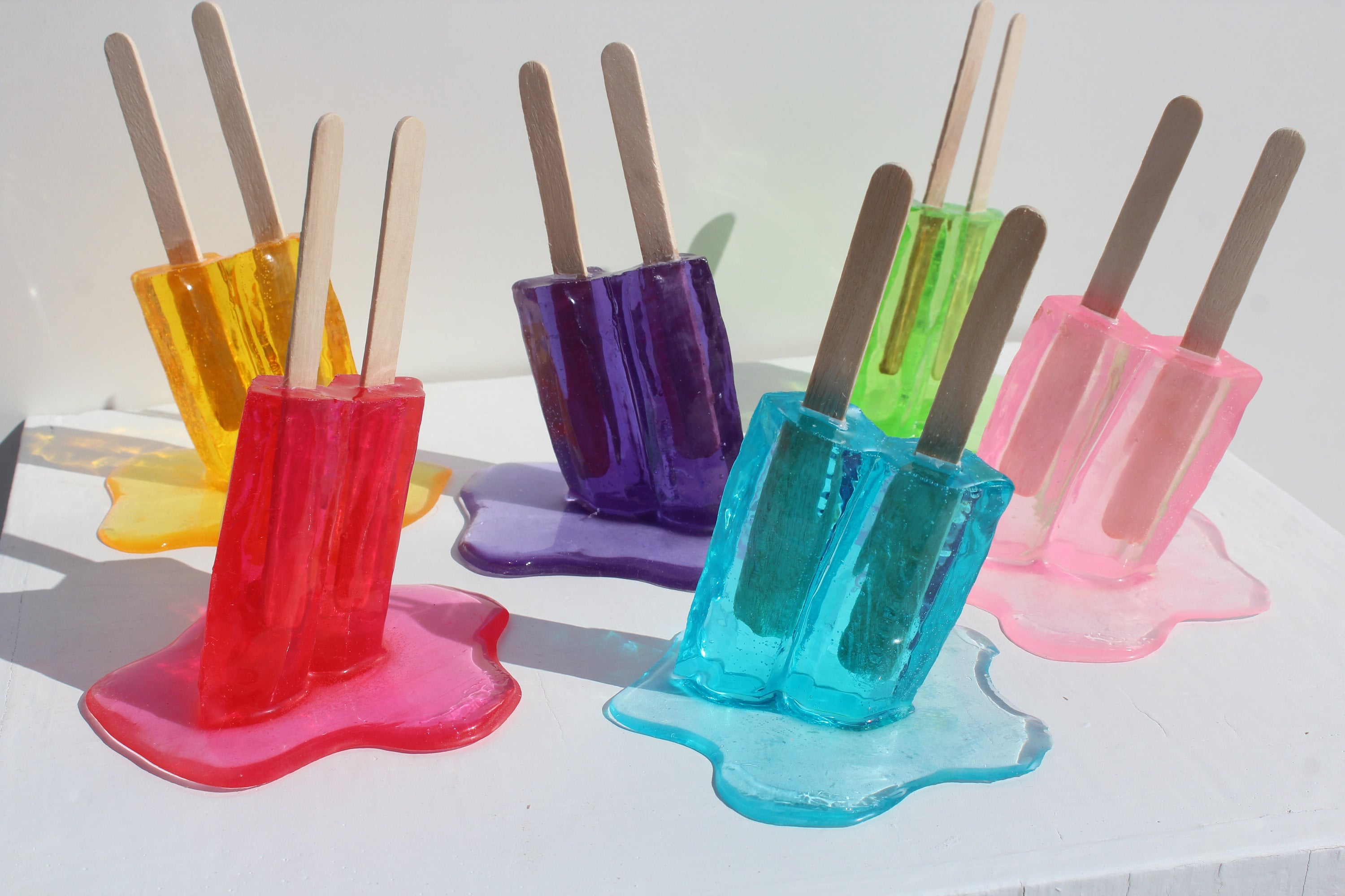 Resin Twin Popsicle Double Stick Melting Sucker Sculptures - Etsy