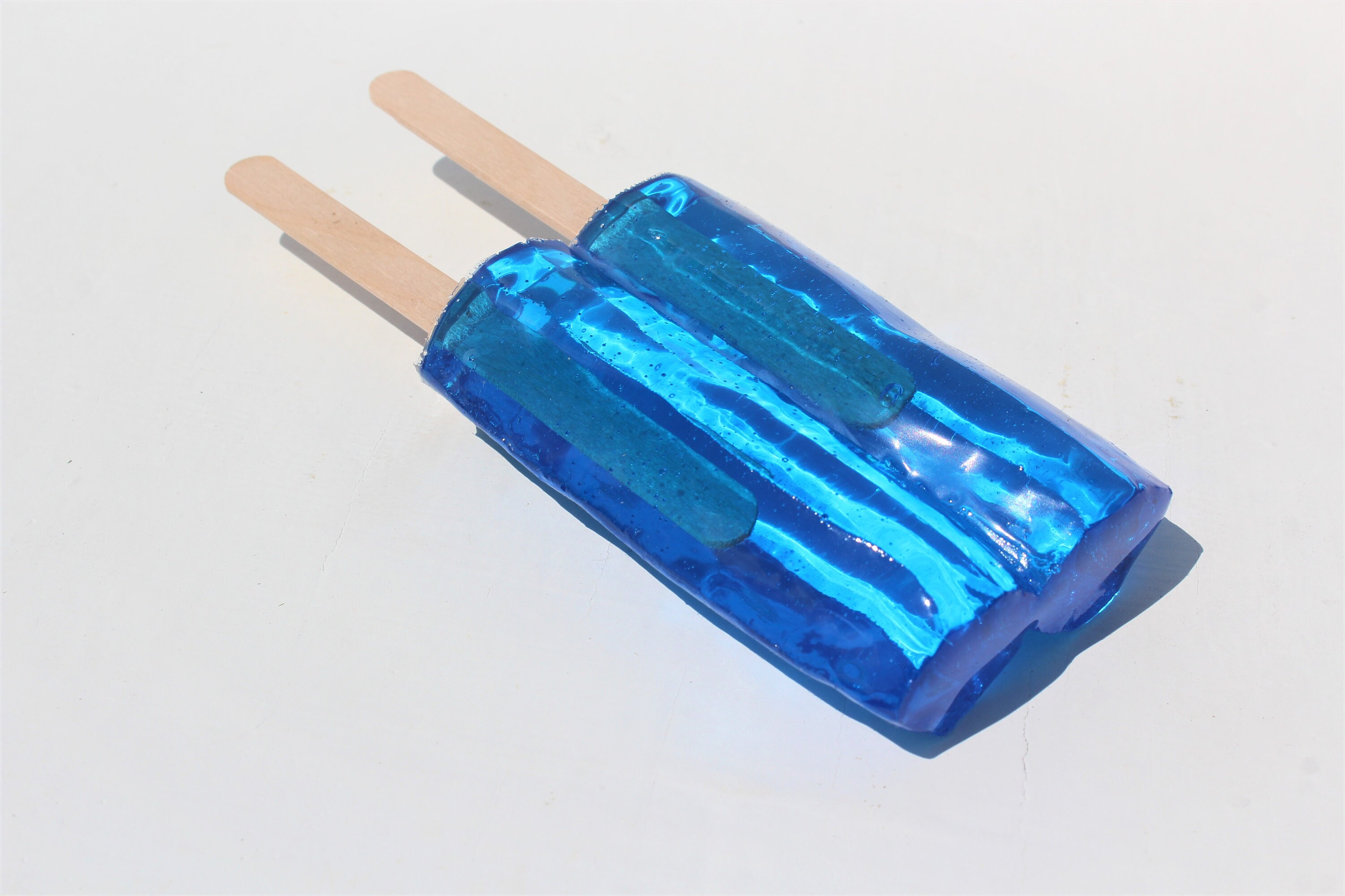 Resin Twin Popsicle Double Stick Bright Blue Sucker Sculpture - Etsy Canada