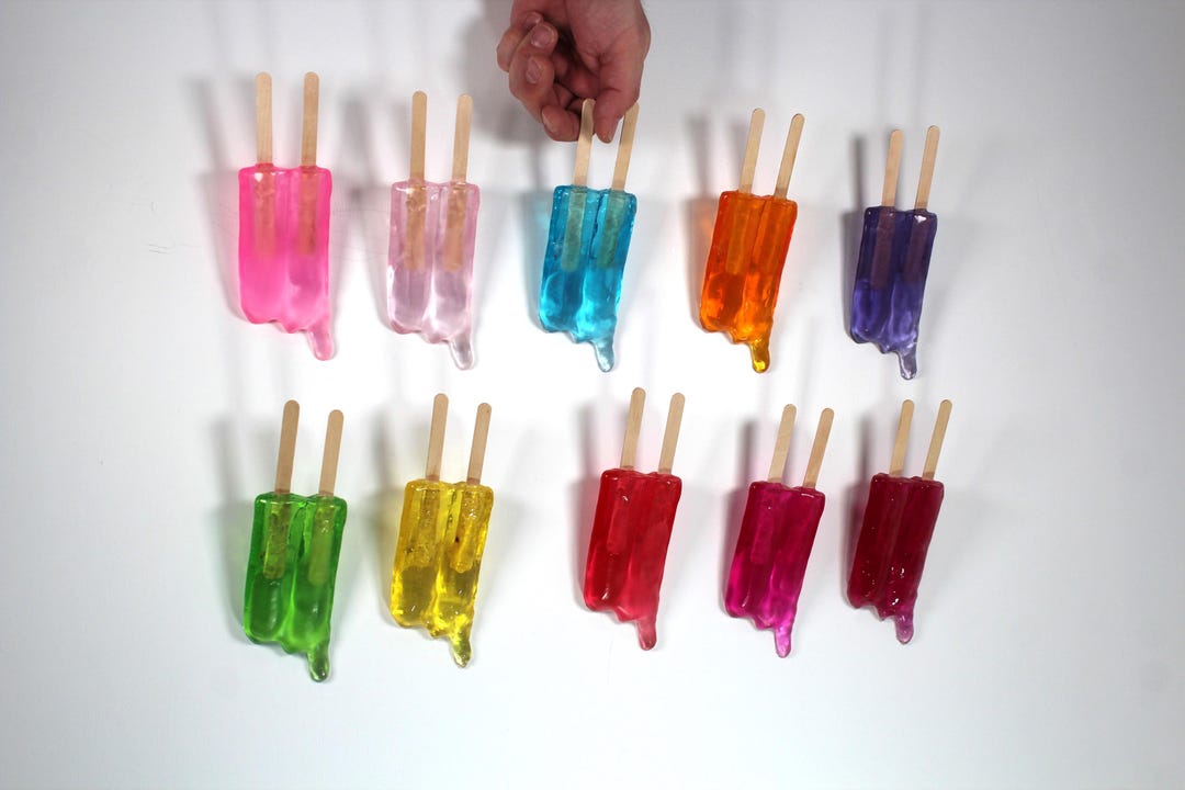 Wall Hanging Resin Twin Popsicle Double Stick Melting Sucker Sculptures ...