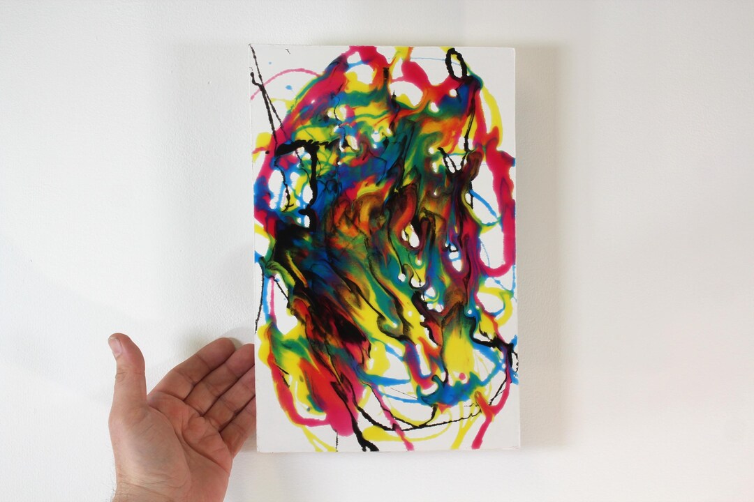 Fractal Splat Resin Wall Art Title Wildfire Colorful Bright Pops of ...