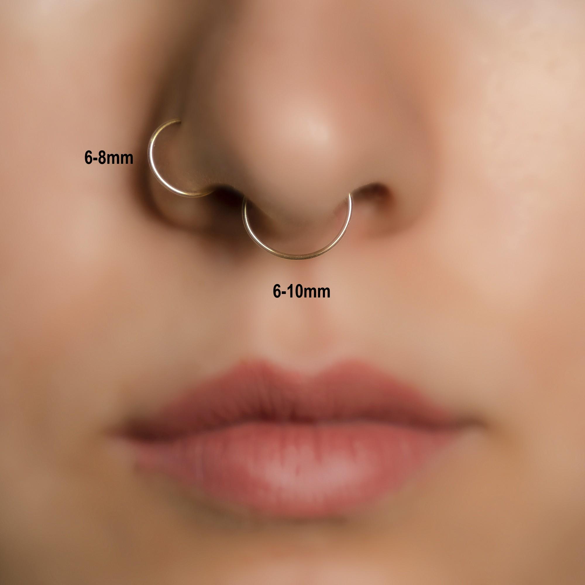 Solid 14k Gold Hoop Earring: Handmade Tragus, Cartilage, Nose Ring - Etsy
