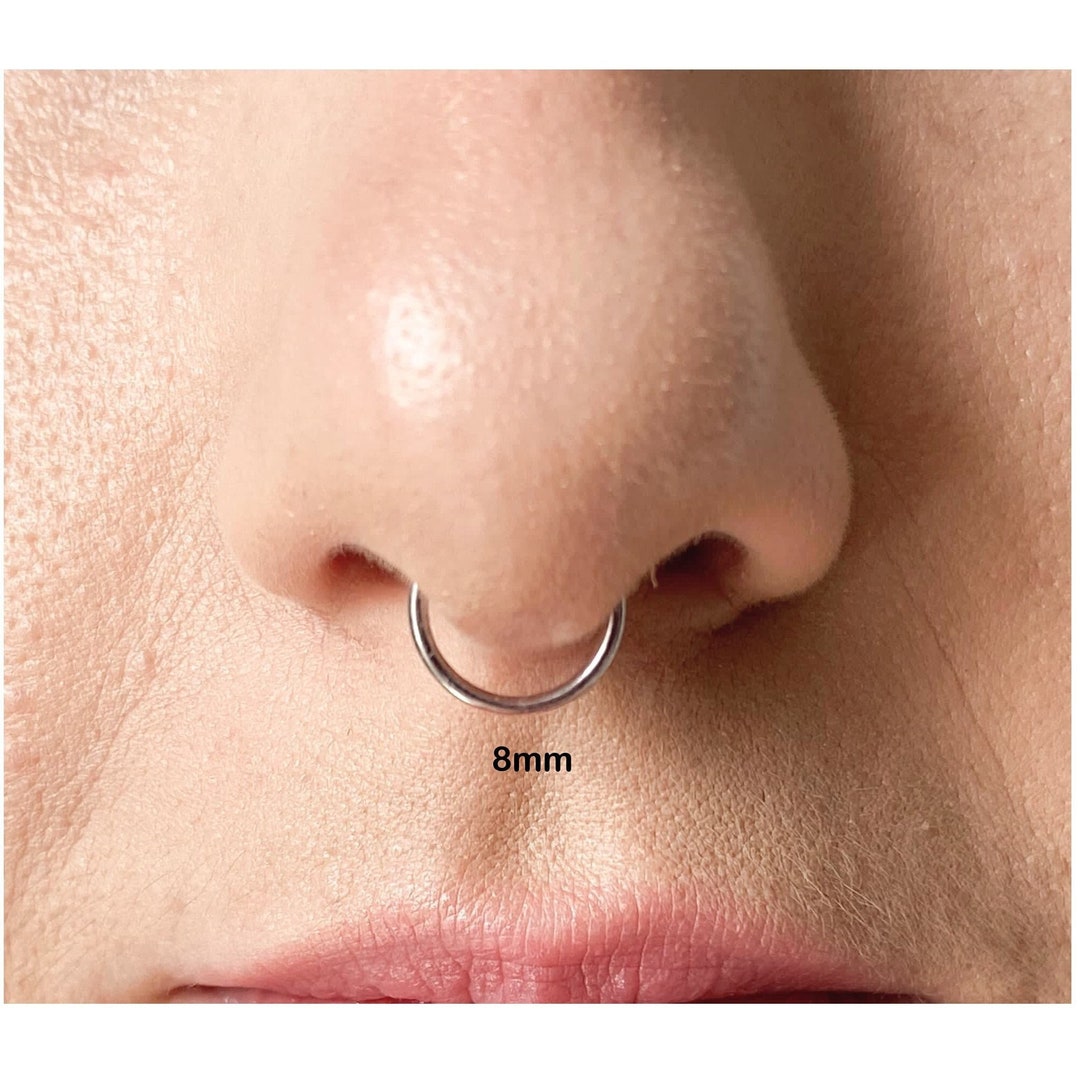 Faux Septum Nose Rings,sterling Silver Fake Septum Nose Hoops,no ...