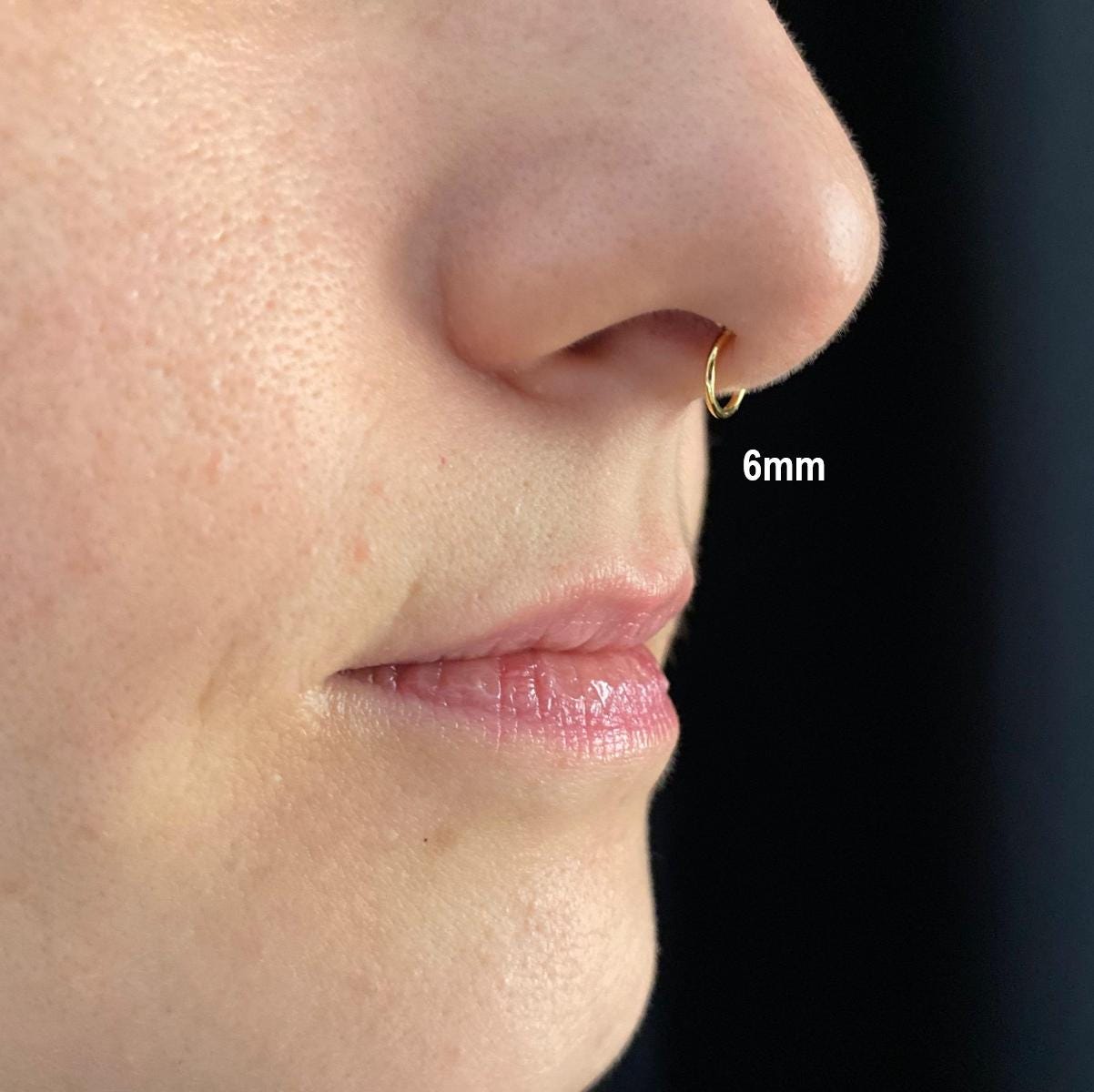 Solid 14k Gold Hoop Earring: Handmade Tragus, Cartilage, Nose Ring - Etsy