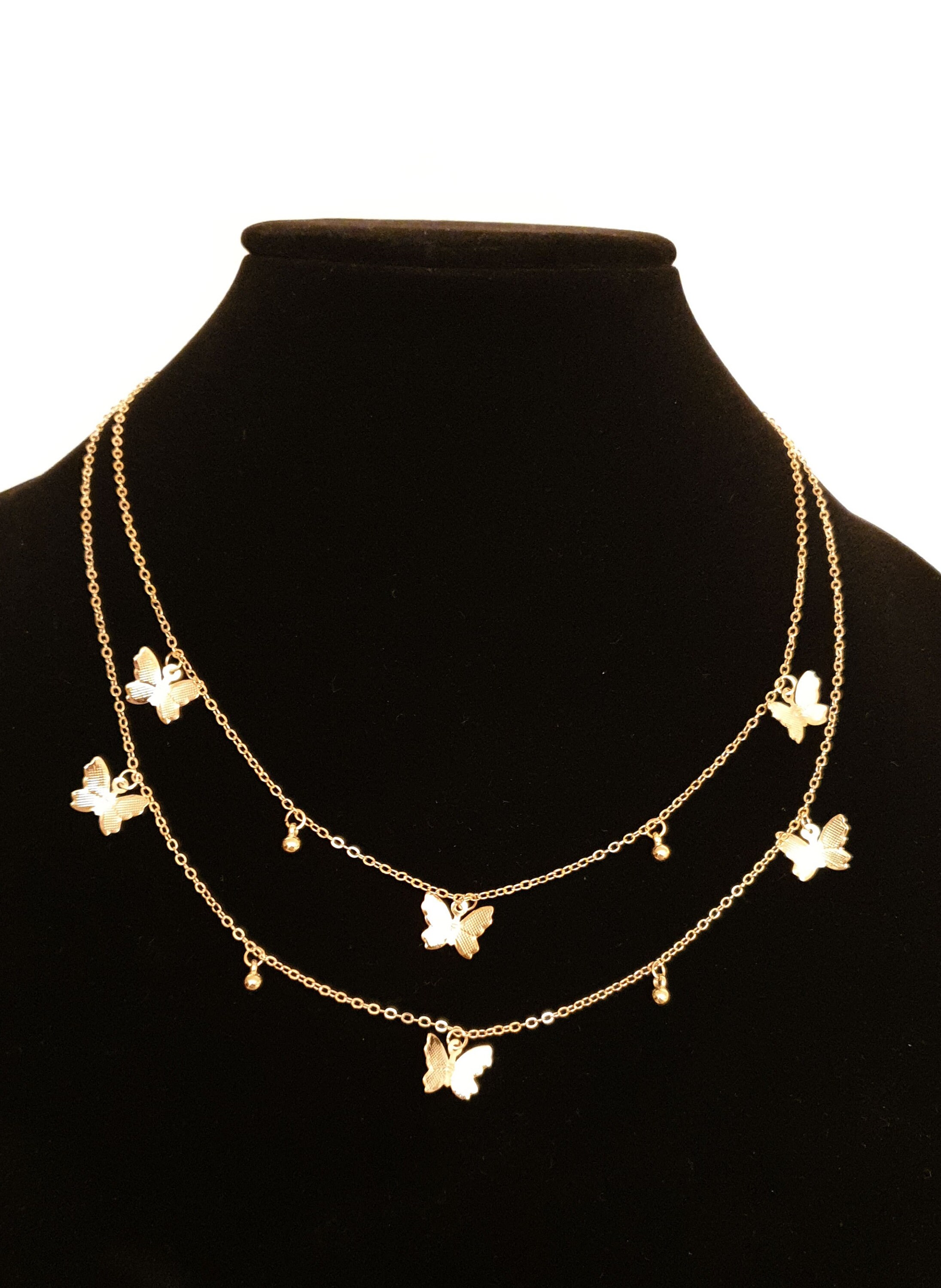 Butterfly Necklace Gold Plated Dainty Chain Homemade Layering Choker - Etsy