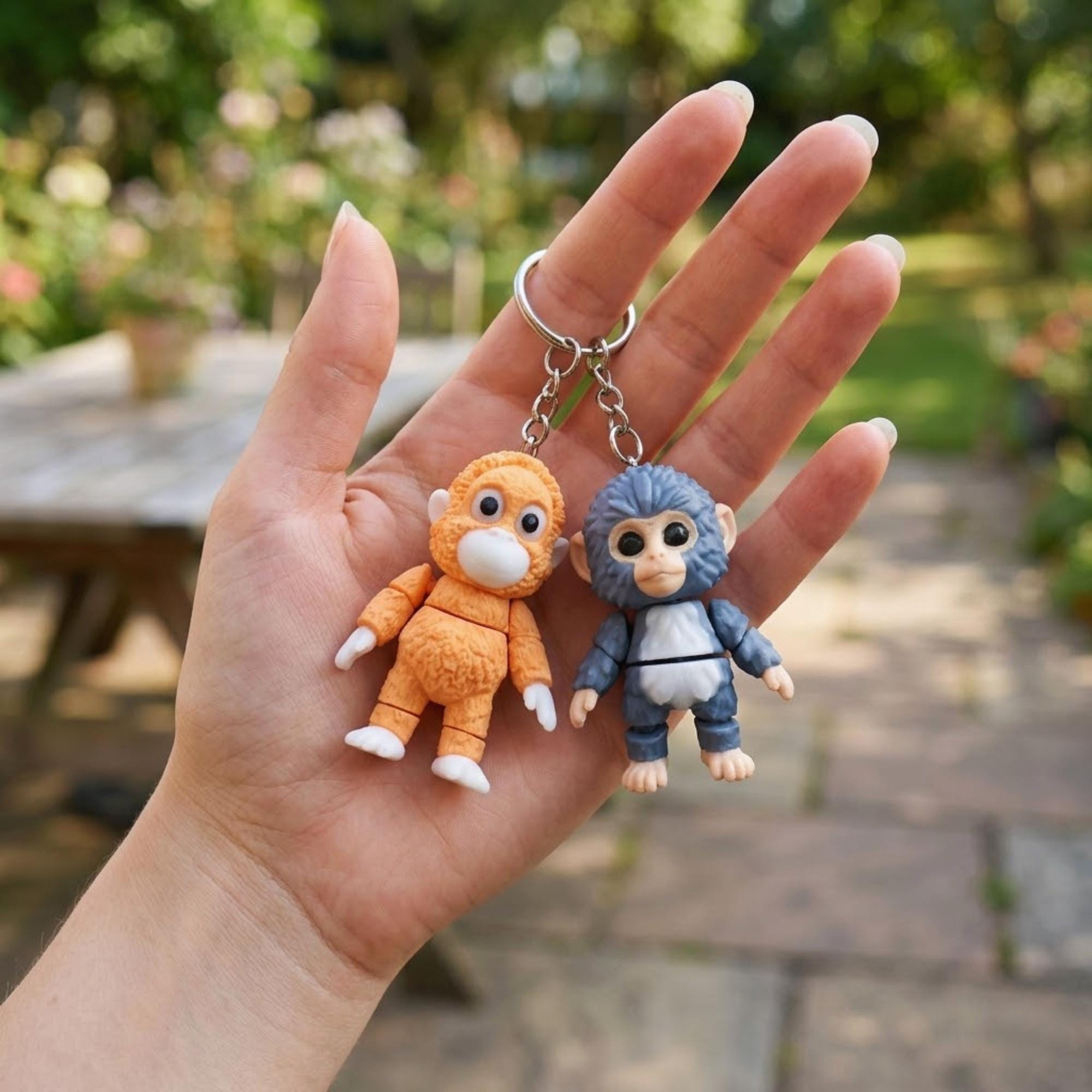 Viral Punch Monkey Keychain, 3D Printed Baby Monkey With Plush Toy ...