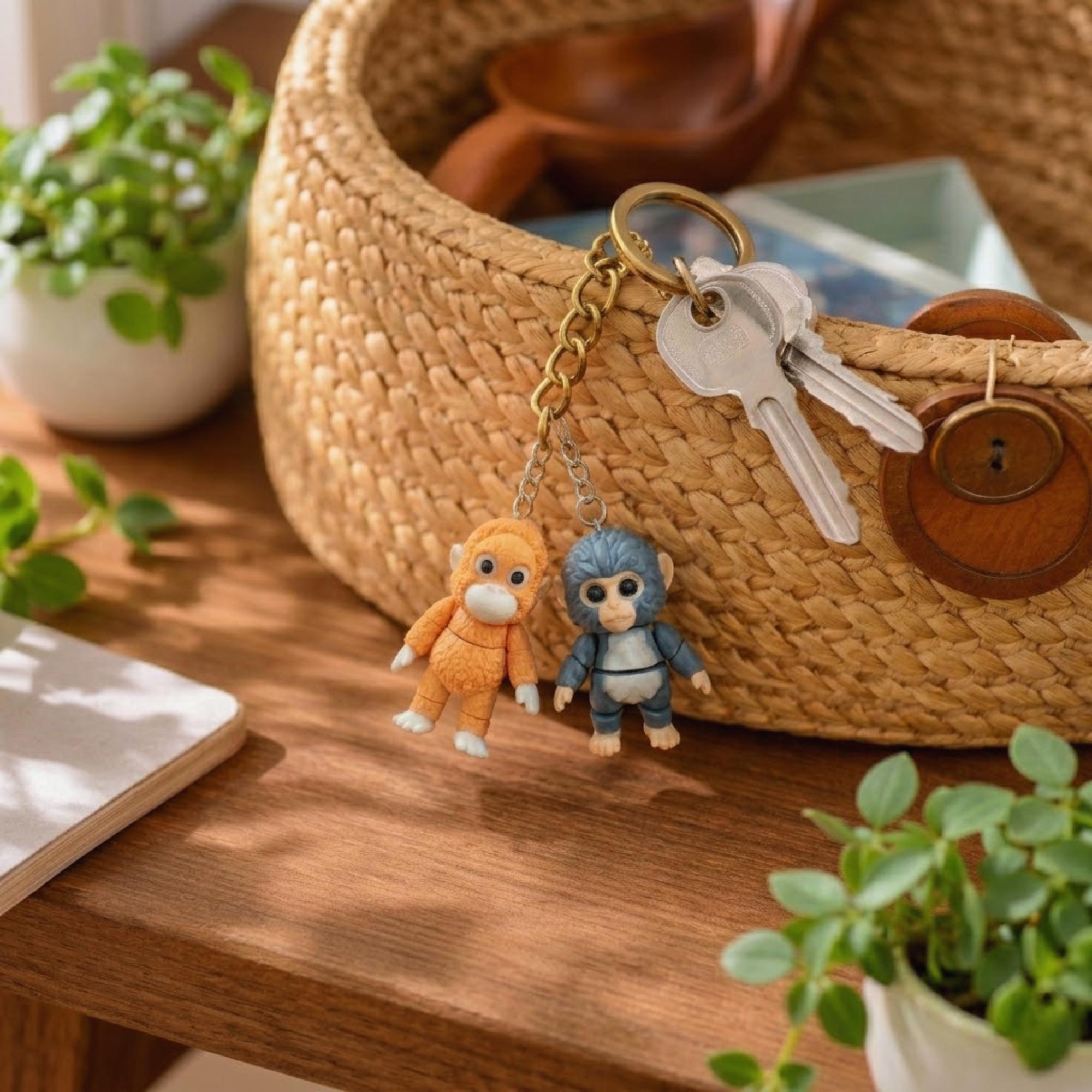 Viral Punch Monkey Keychain, 3D Printed Baby Monkey With Plush Toy ...