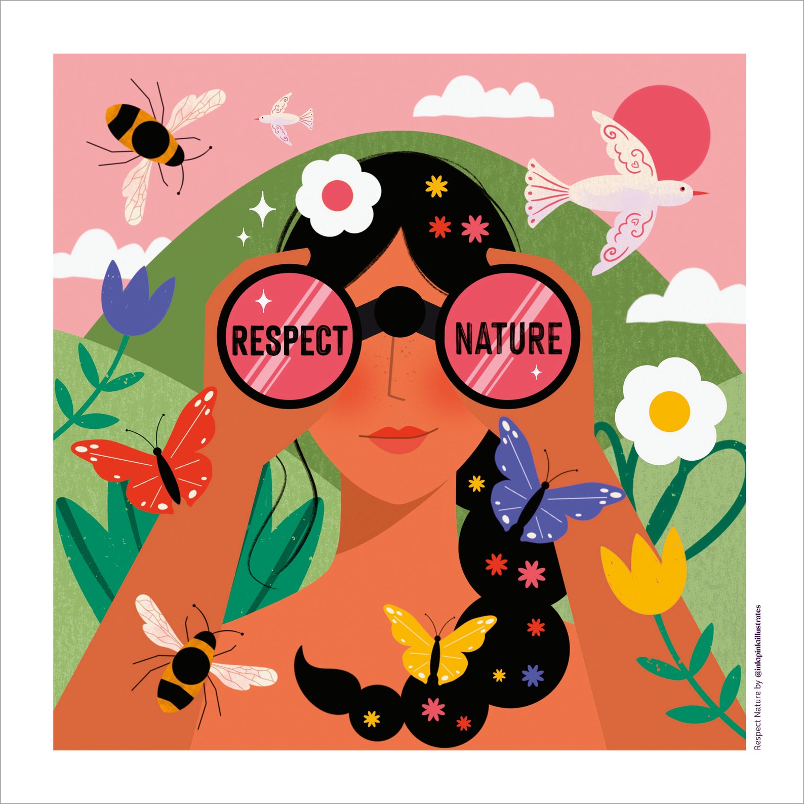 Respect Nature Art Print by Inkipinki Illustrates bring joy | Etsy